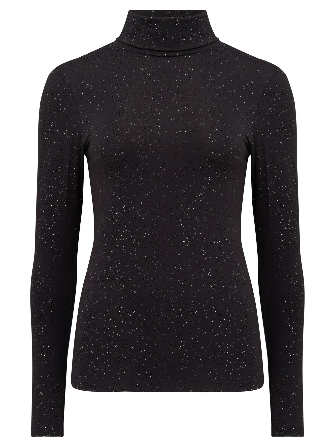 Pour Moi Second Skin Thermal Roll Neck Top - Black/Multi | Very