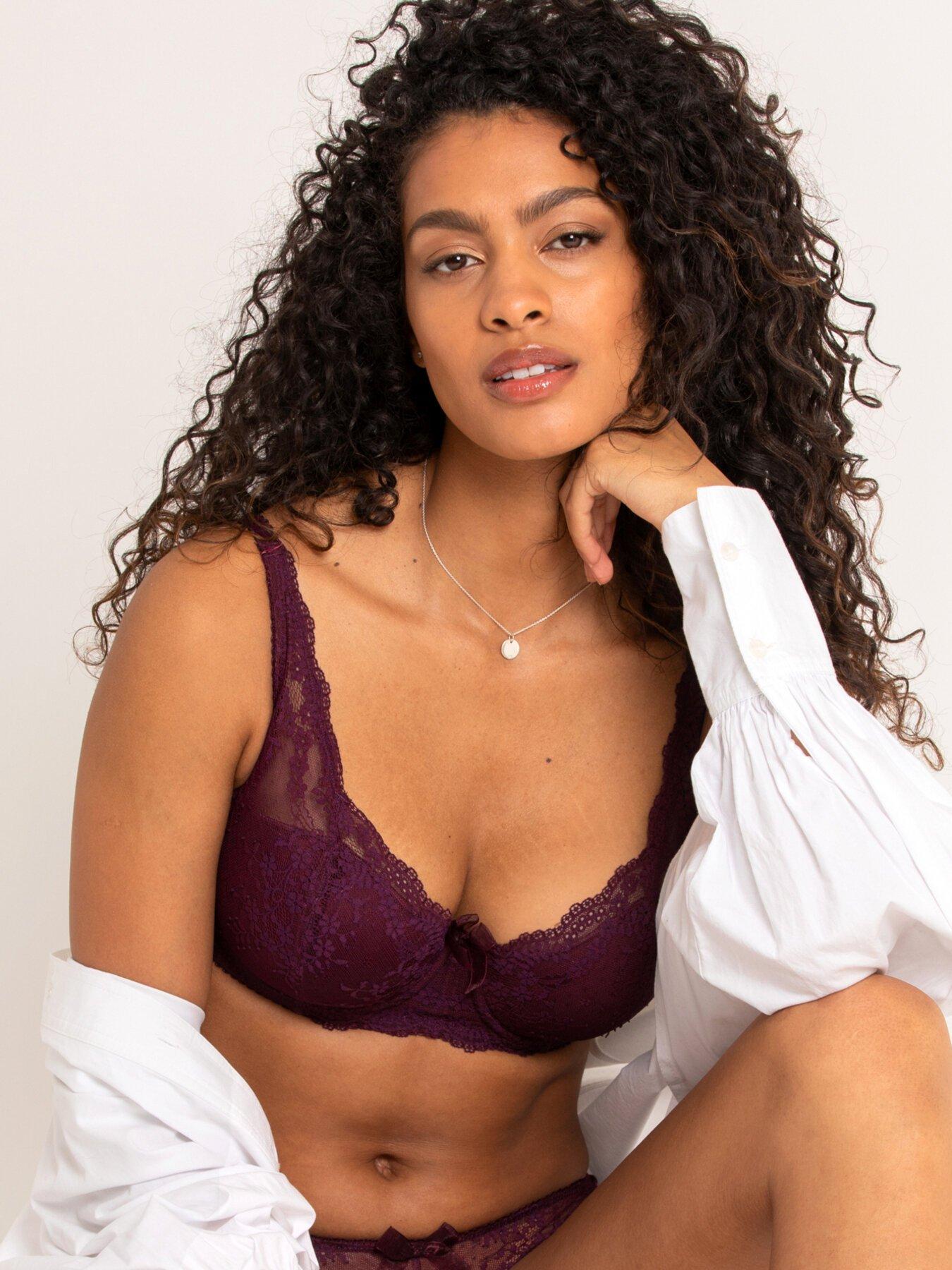 Pour Moi Flora Lightly Padded Underwired Bra - Purple | Very.co.uk