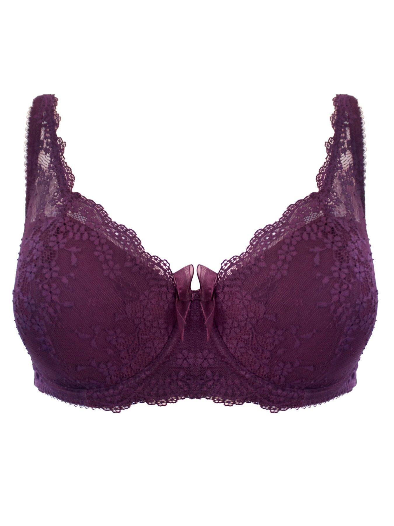 Pour Moi Flora Lightly Padded Underwired Bra - Purple | Very.co.uk