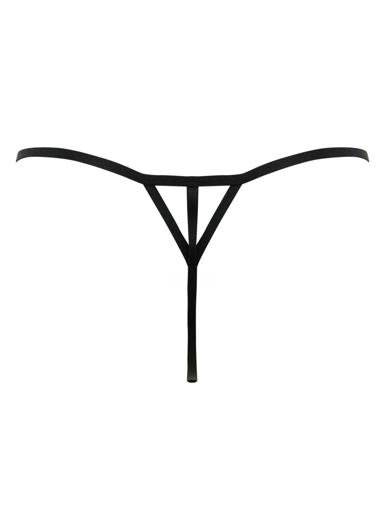 Pour Moi India Bold Embroidery Thong Black Very