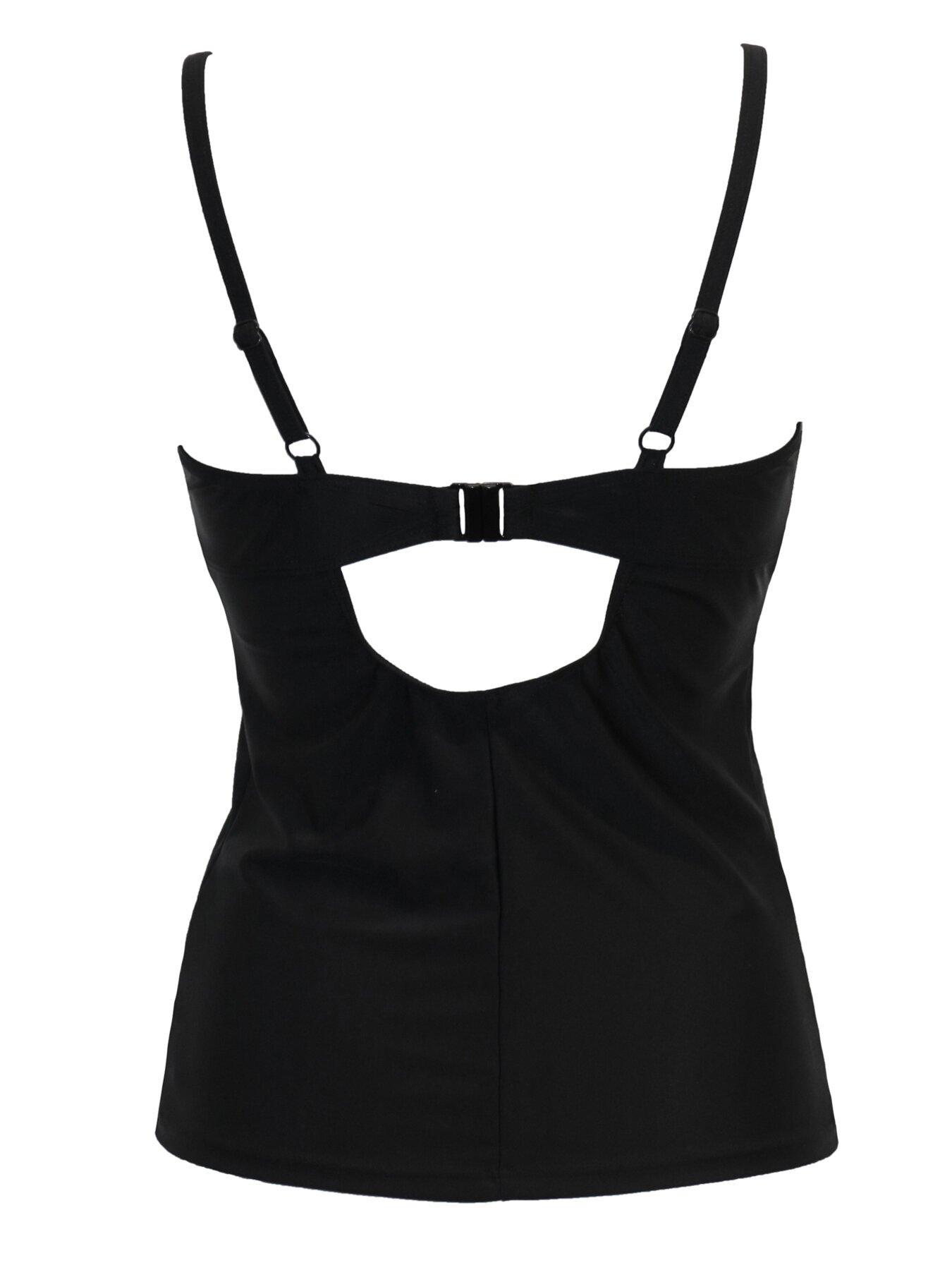 Pour Moi Free Spirit Underwired Lightly Padded Tankini Top - Black | Very