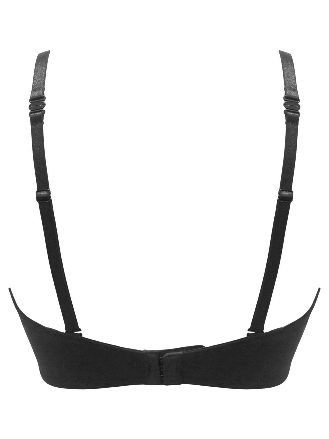 Pour Moi Definitions U Wire Plunge Low Back Push-Up Bra - Black | Very