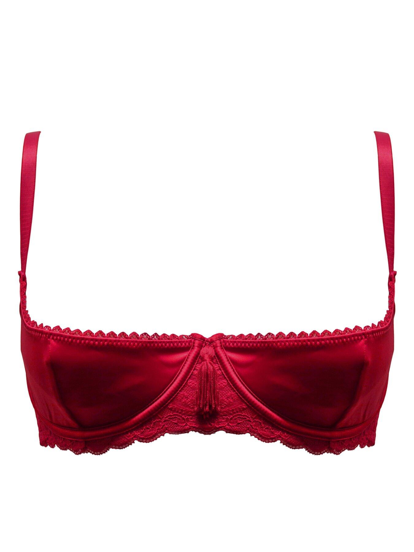 Pour Moi For Your Eyes Only Underwired Quarter Cup Bra Red Very