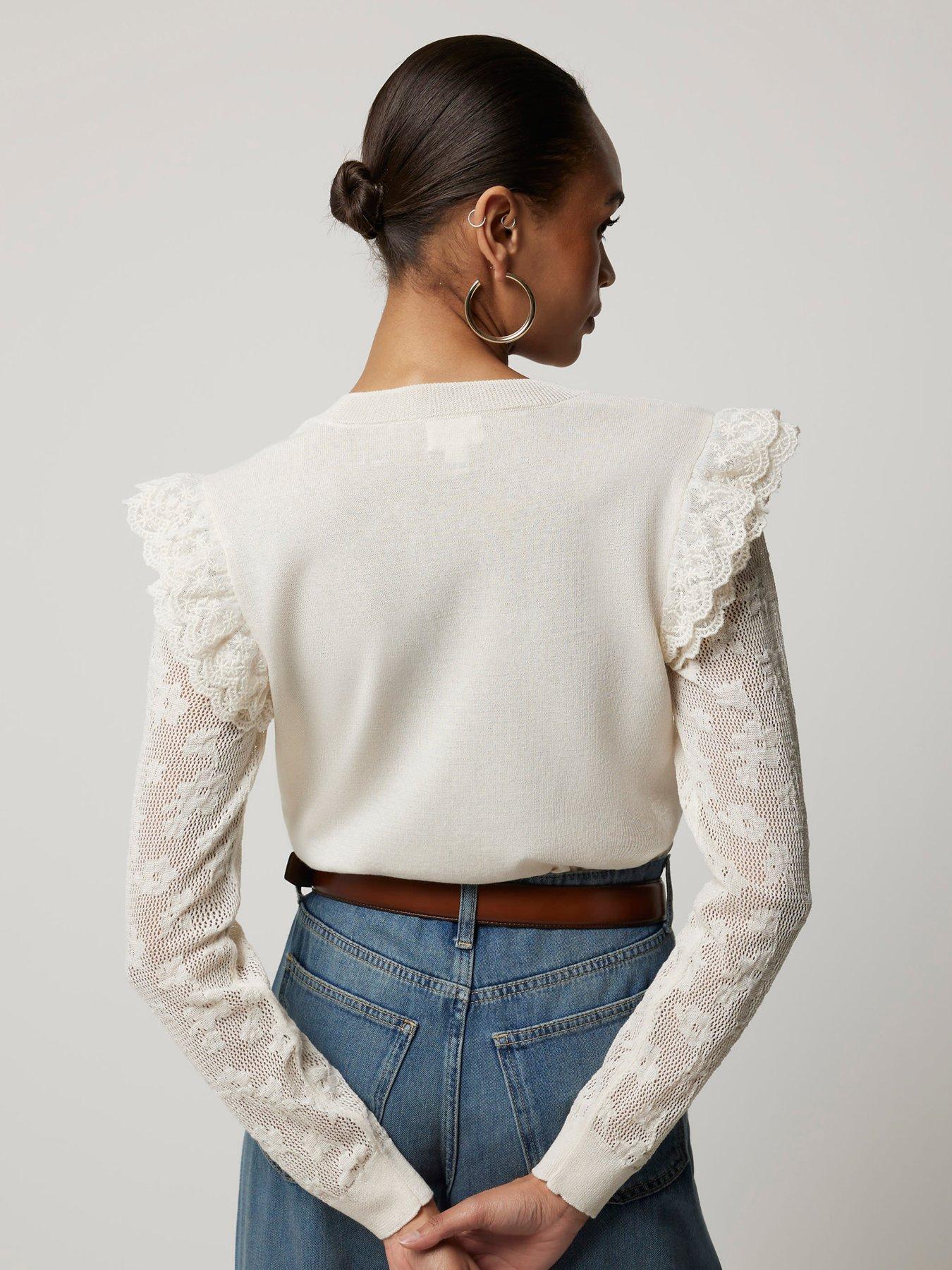 River Island Floral Lace Frill Cardigan | Very