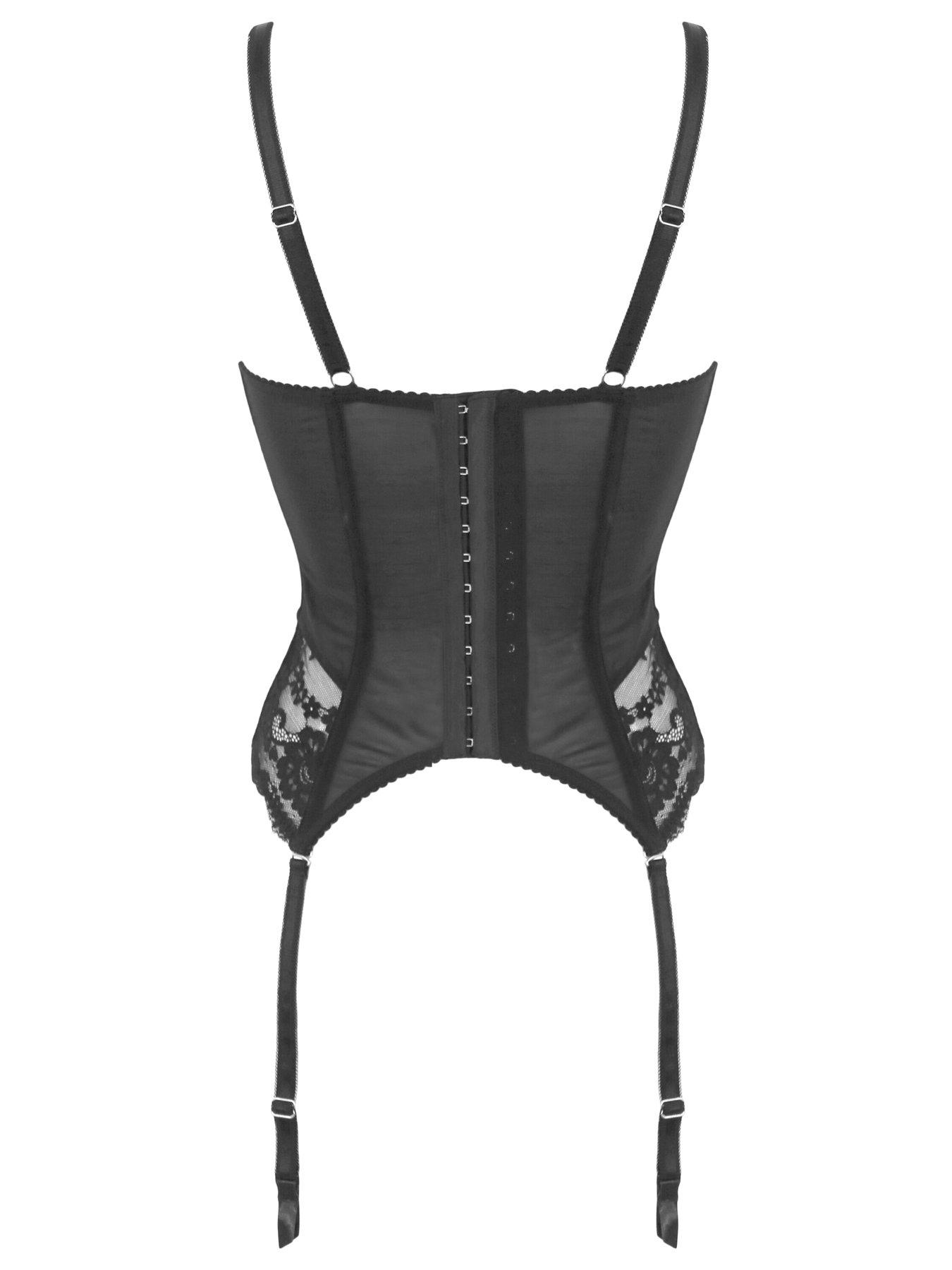 Pour Moi Fleur Non-Padded Underwired Balcony Basque - Black | Very