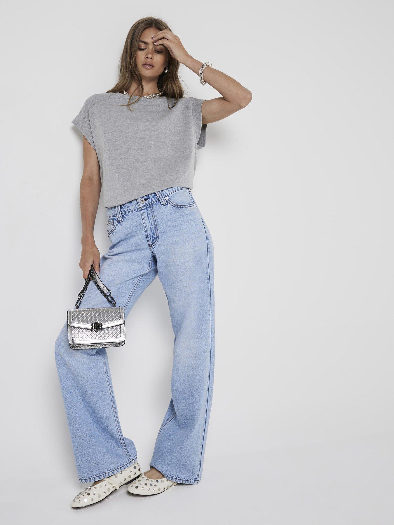 River Island Low Rise Relaxed Straight Jeans - Blue | Very