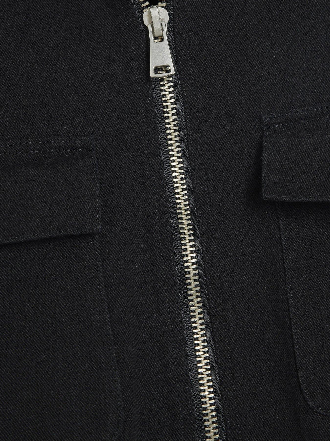River Island Textured Zip Up Overshirt - Black | Very