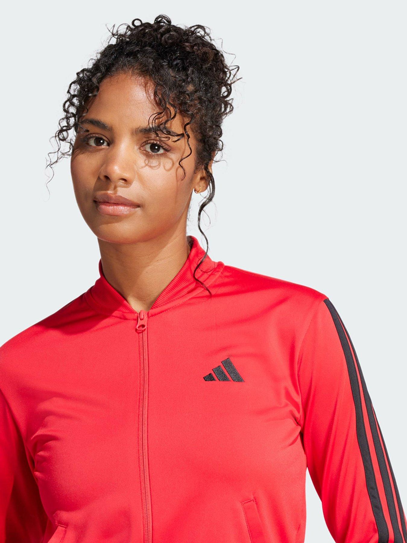 adidas Essentials 3-Stripes Track Suit - Red | Very
