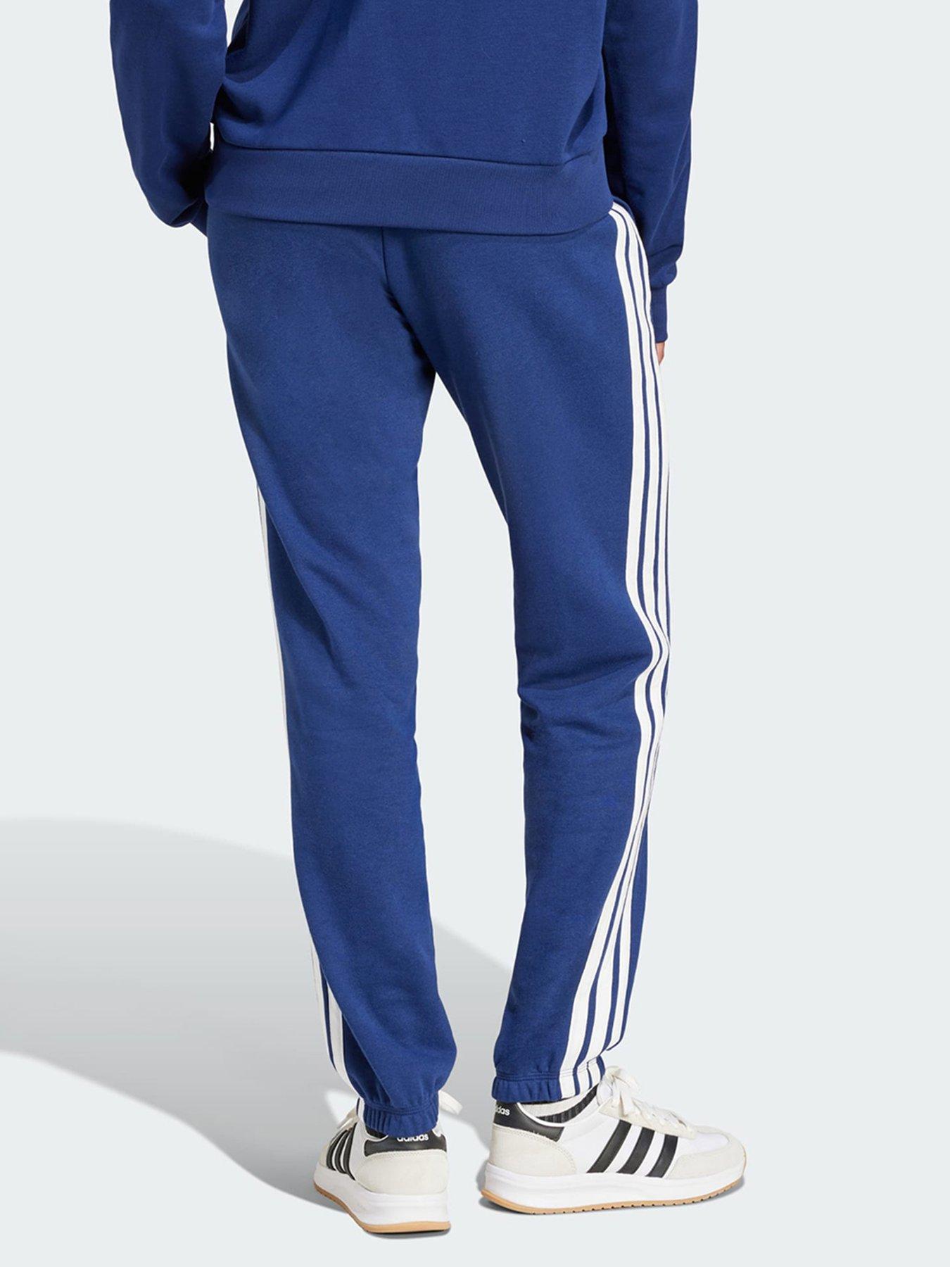adidas Essentials 3-Stripes French Terry Cuffed Pants - Dark Blue | Very