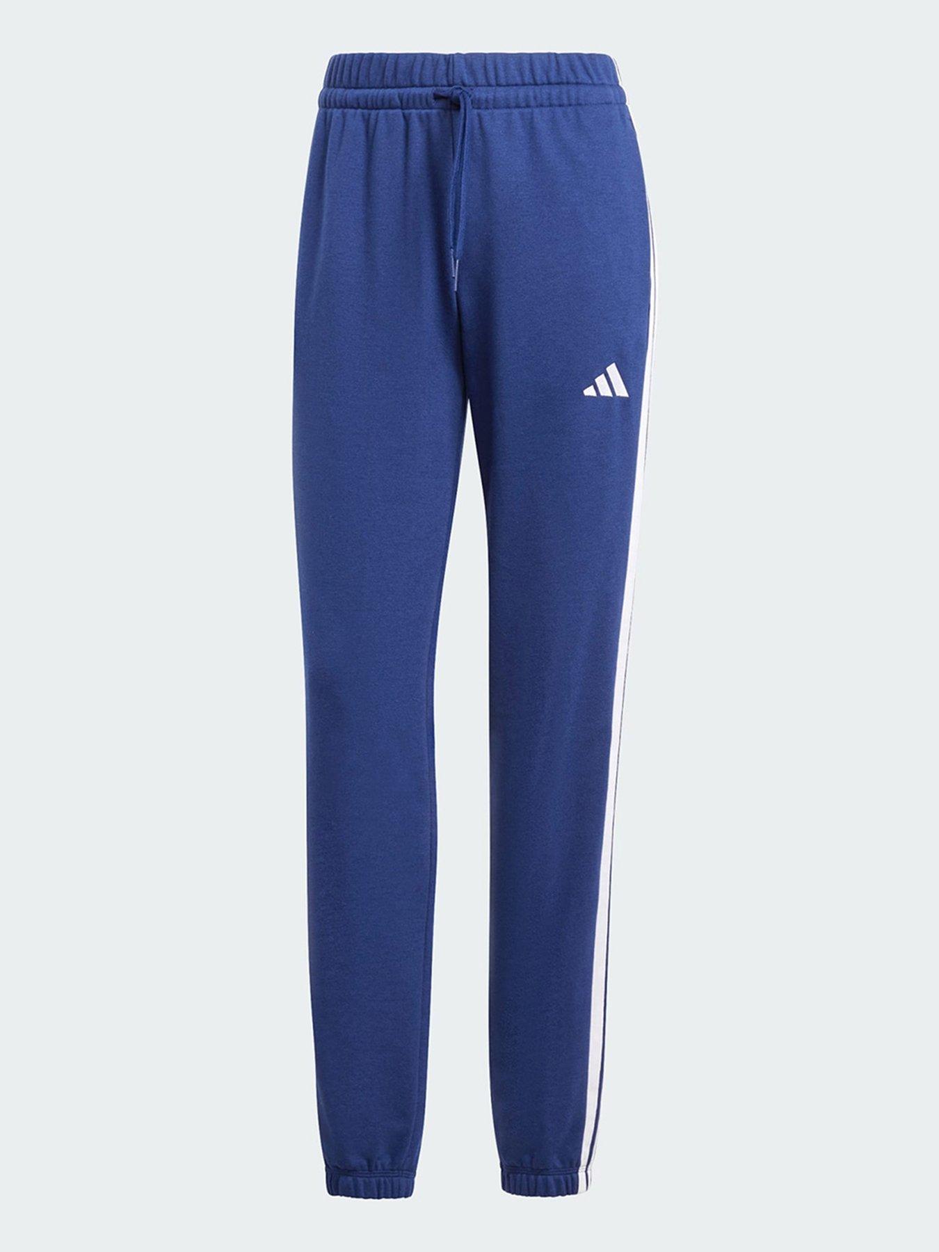 adidas Essentials 3-Stripes French Terry Cuffed Pants - Dark Blue | Very