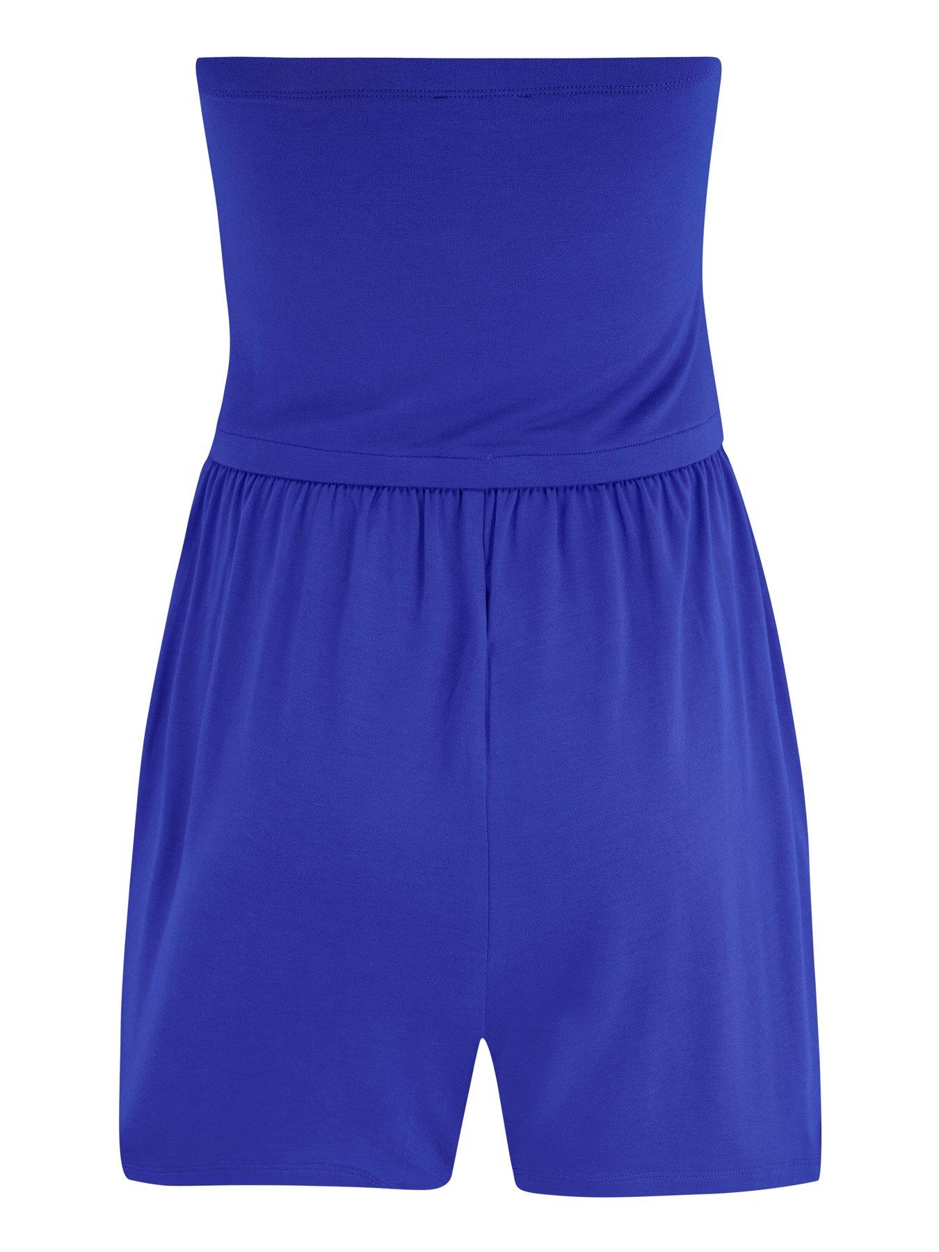 Pour Moi Strapless Jersey Beach Playsuit - Blue | Very