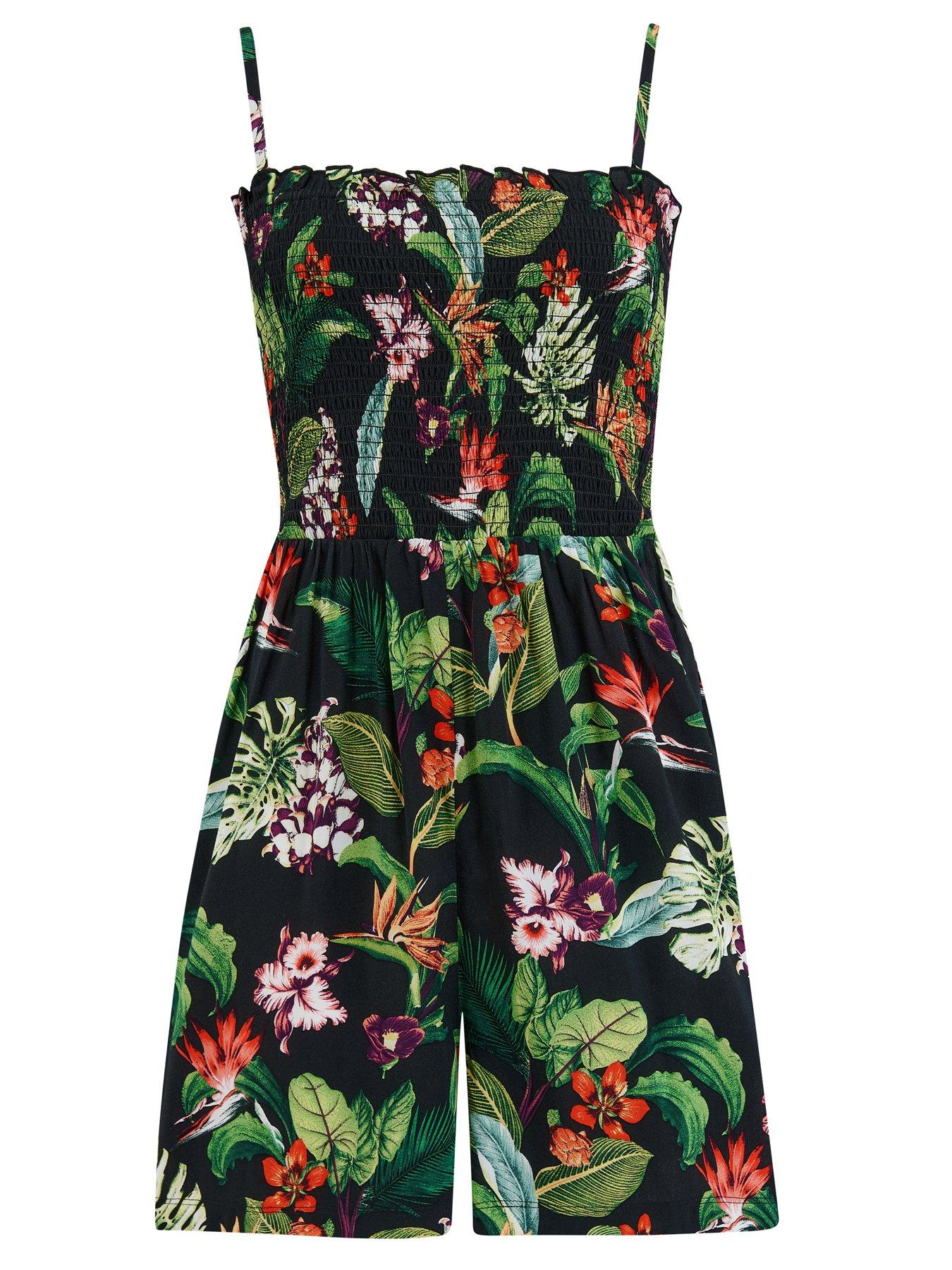 Pour Moi Strapless Shirred Bodice Beach Playsuit | Very