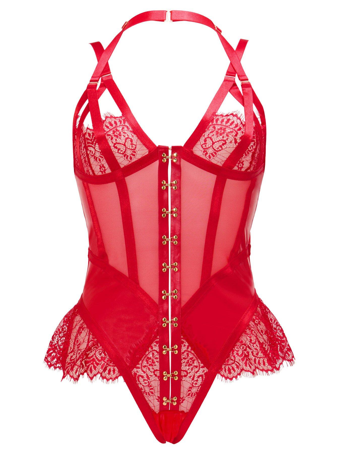Ann Summers Exuberant Crotchless Teddy - Red | Very