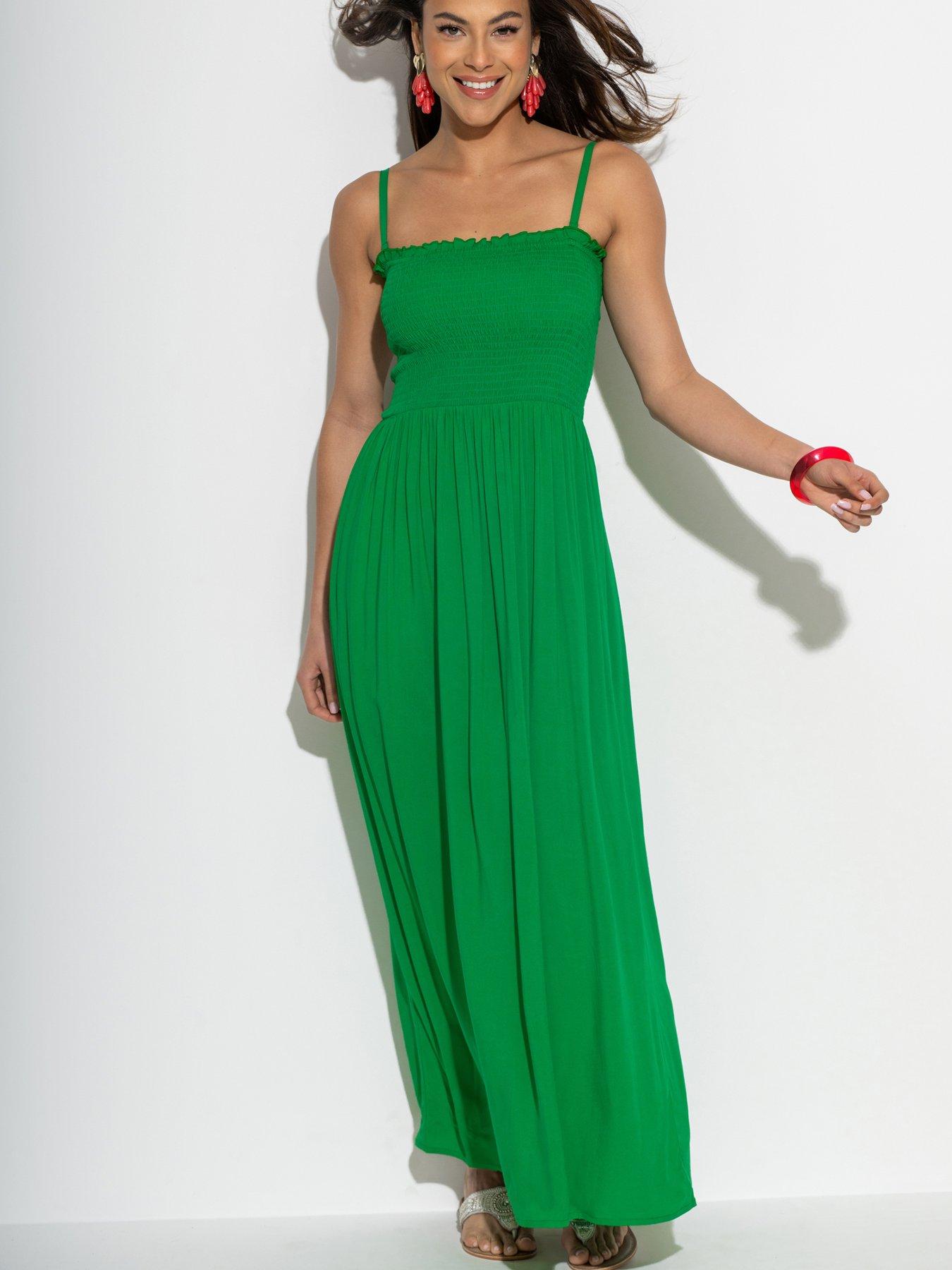 Pour Moi Strapless Shirred Bodice Maxi Beach Dress | Very