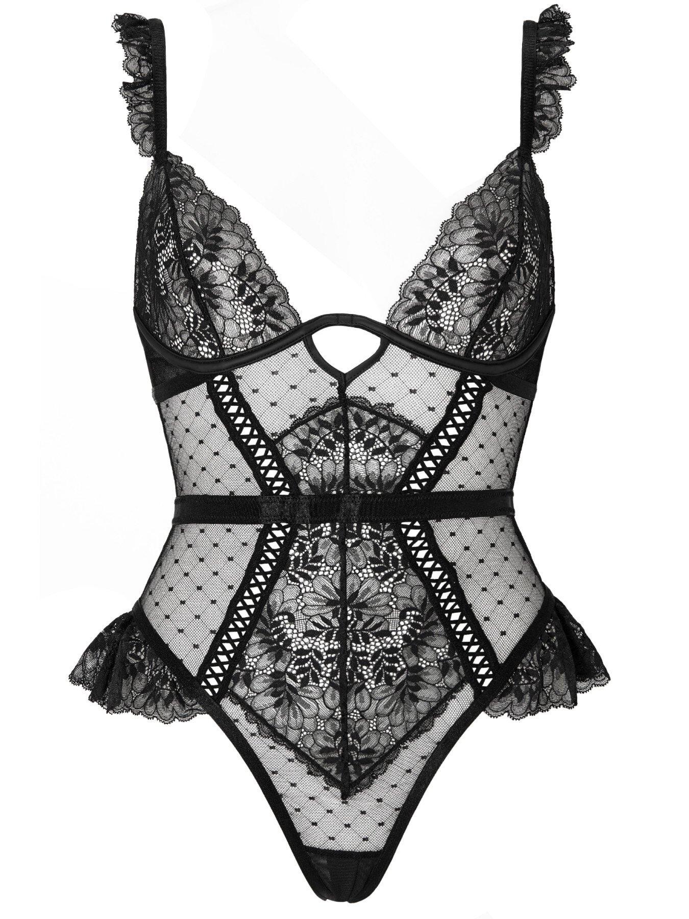 Ann Summers Entice Me Crotchless Teddy - Black | Very