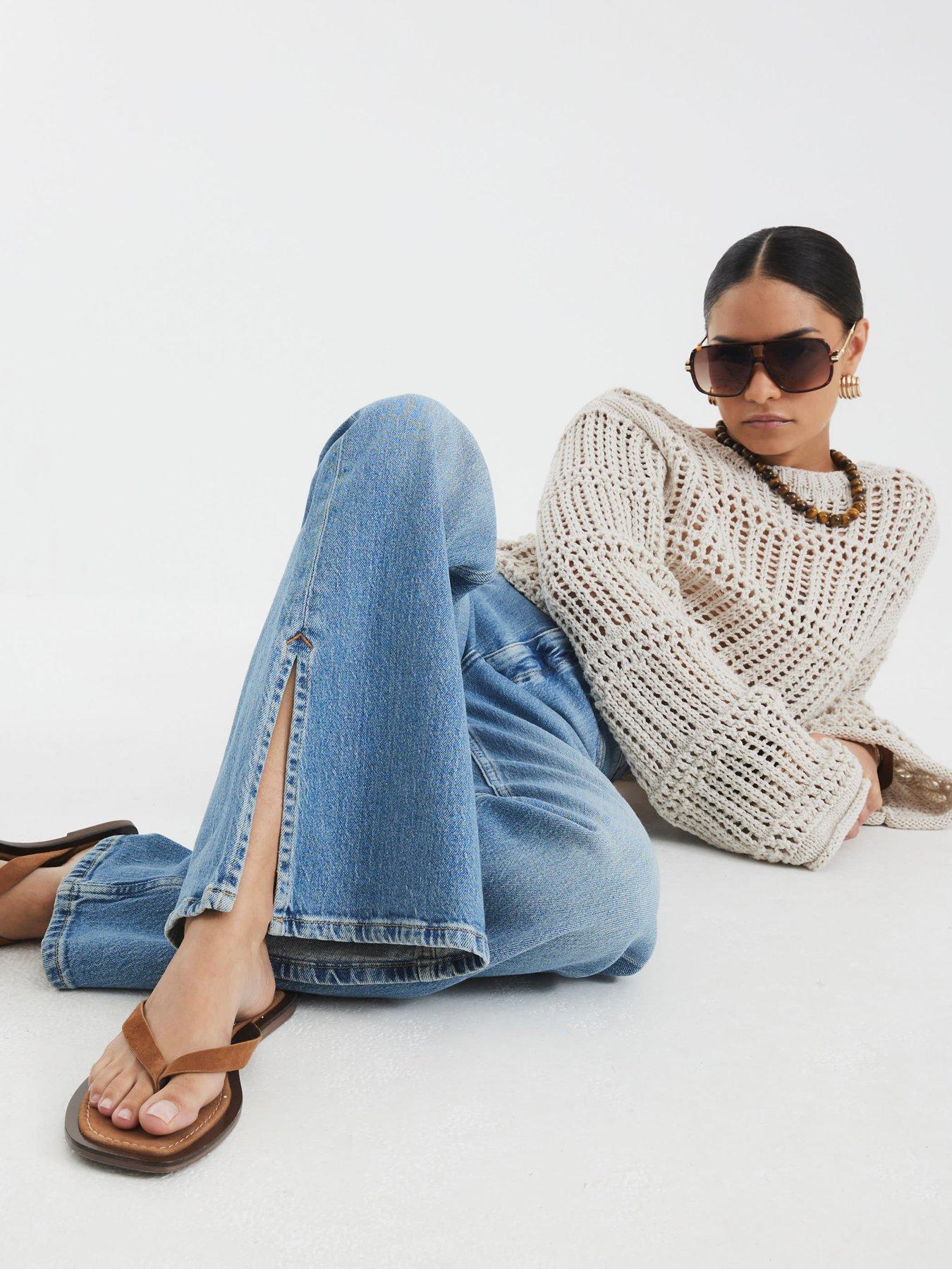 River Island Petite High Rise Flared Jeans | Very