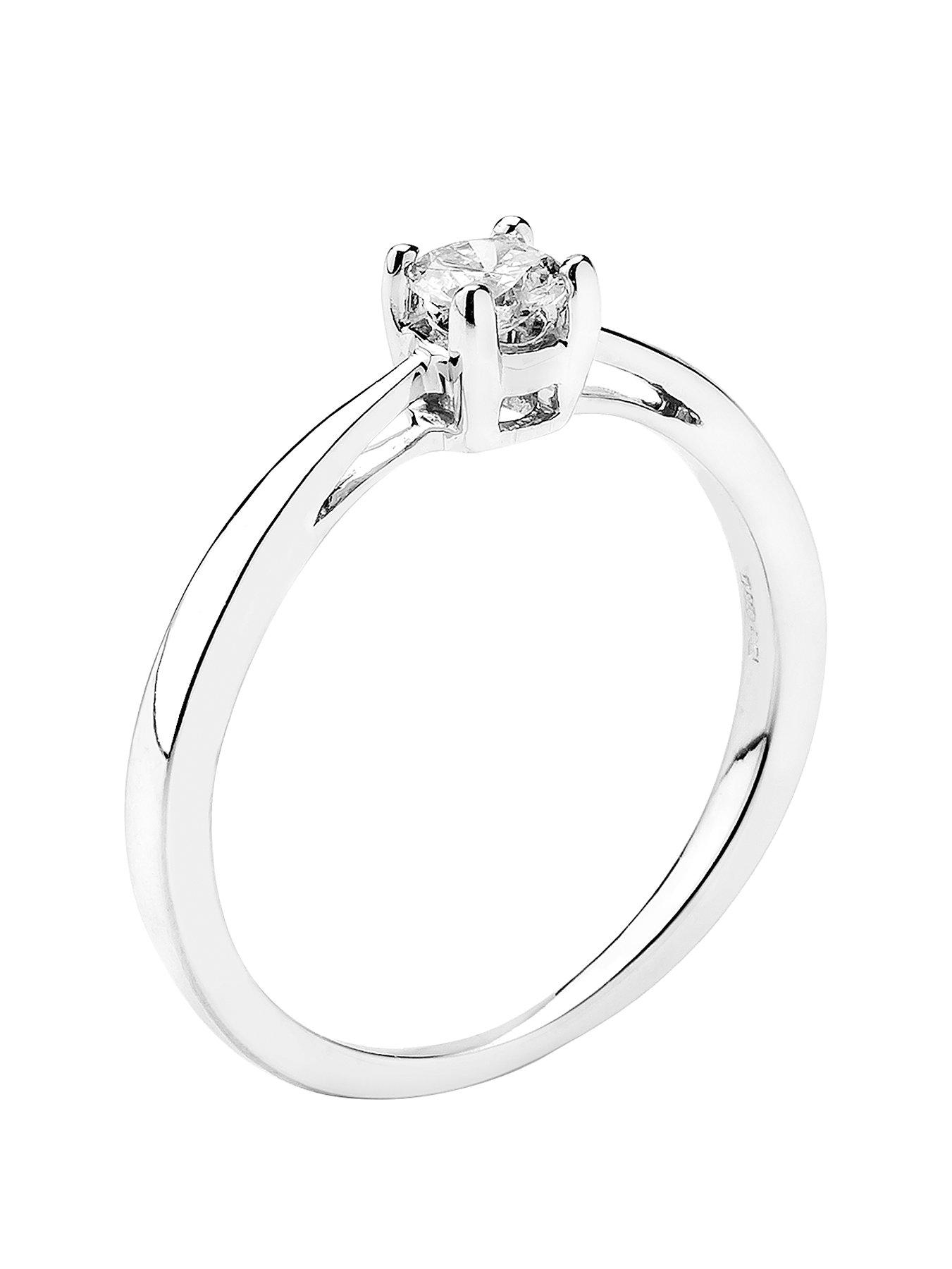 Love DIAMOND 9ct Gold 25 Point Diamond Solitaire Ring | very.co.uk