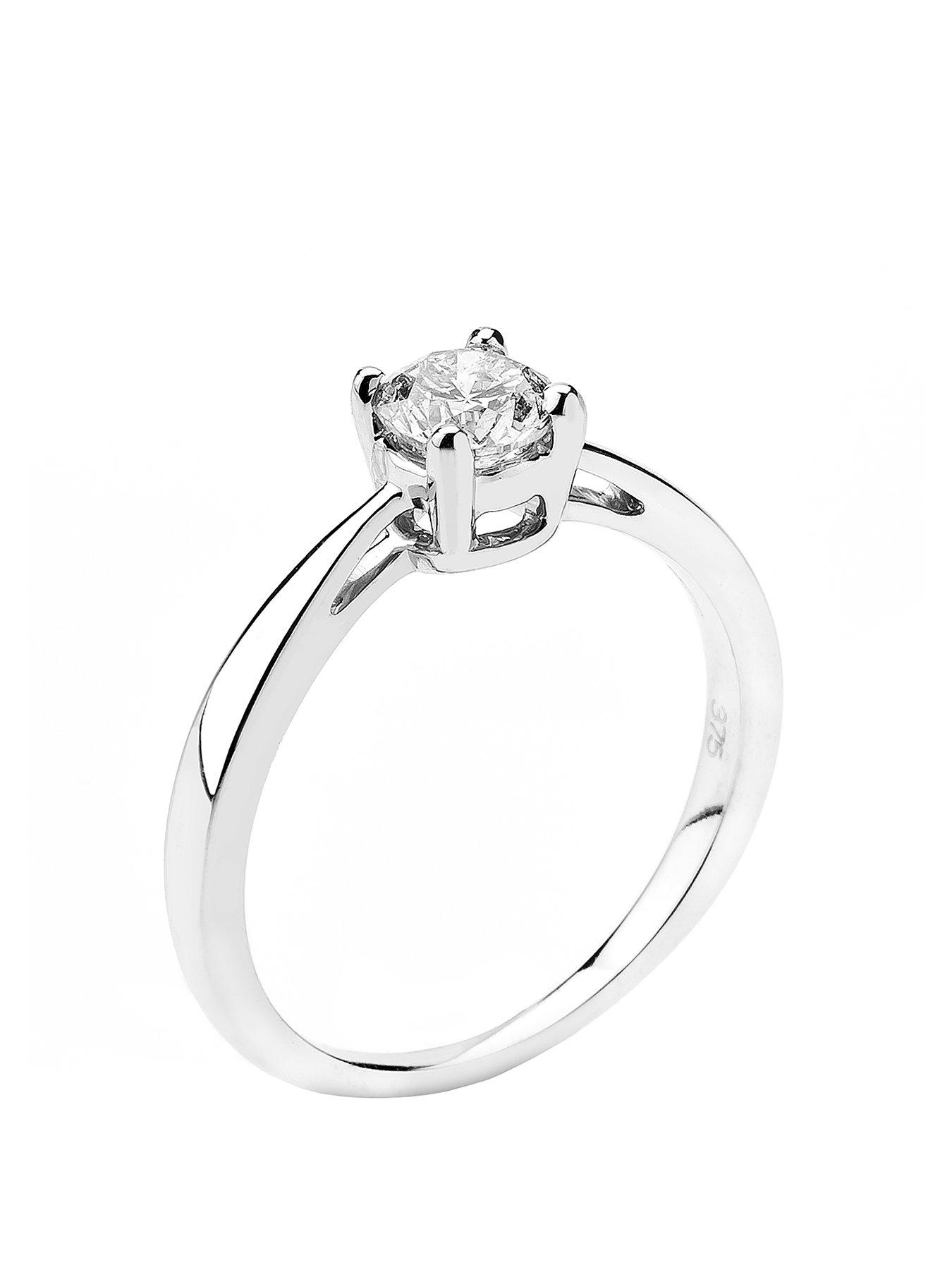 Love DIAMOND 9ct Gold 50 Point Diamond Solitaire Ring | Very