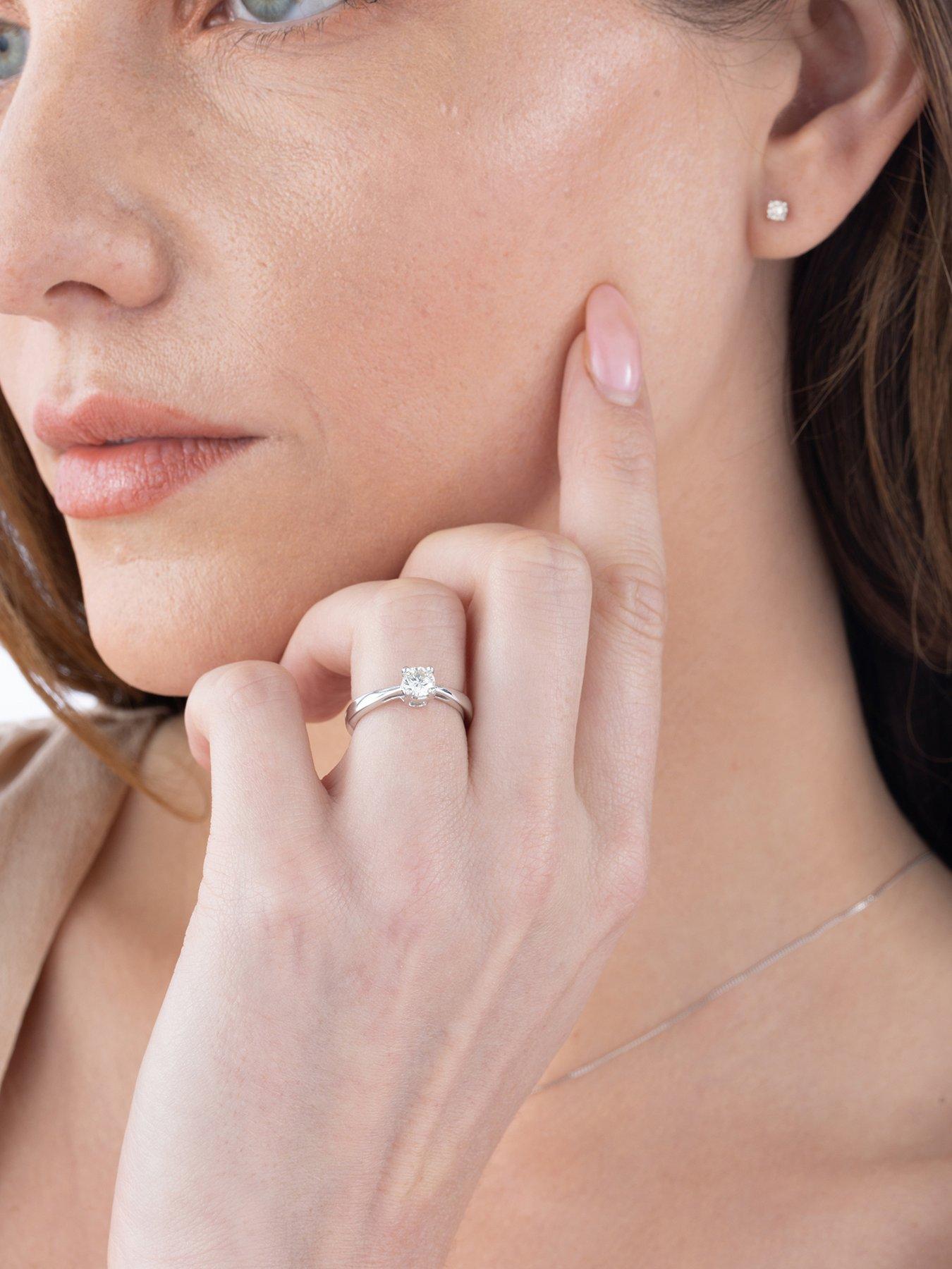 Love DIAMOND 9ct Gold 50 Point Diamond Solitaire Ring | Very