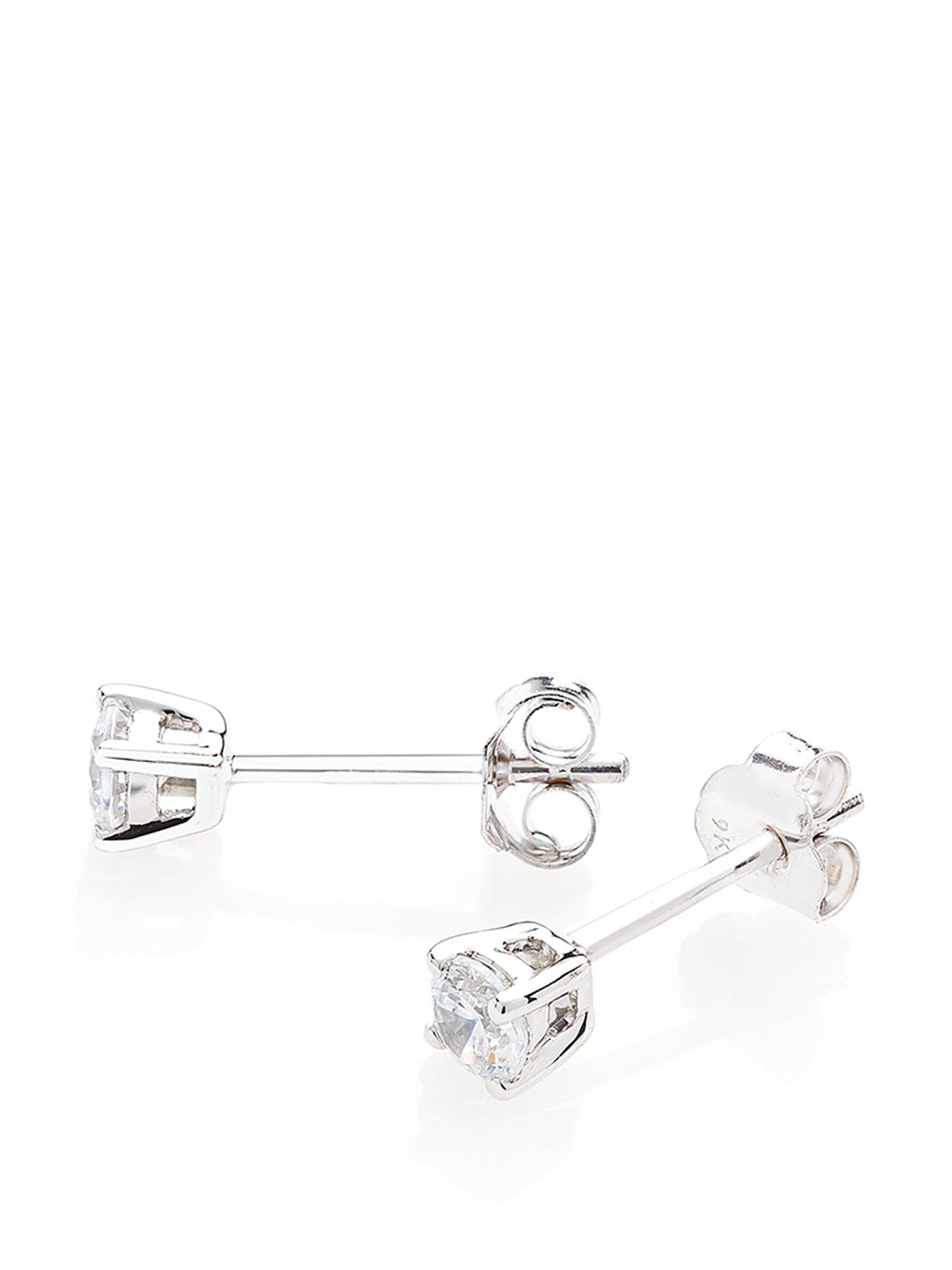 Love DIAMOND 9ct White Gold 25 Point Diamond Solitaire Earrings | Very