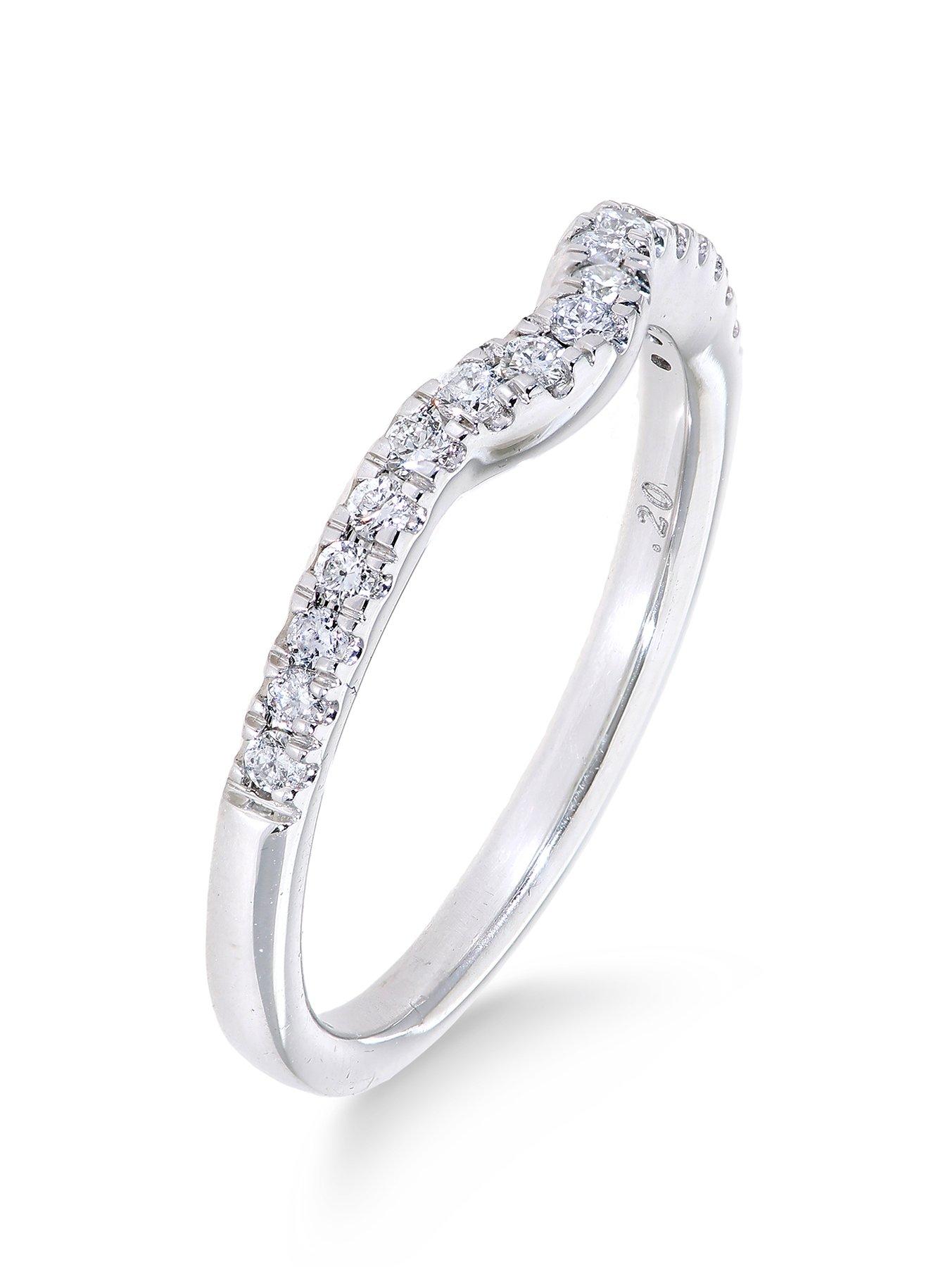 Love DIAMOND 9ct White Gold 20 Point Diamond Shaped Eternity Ring | Very