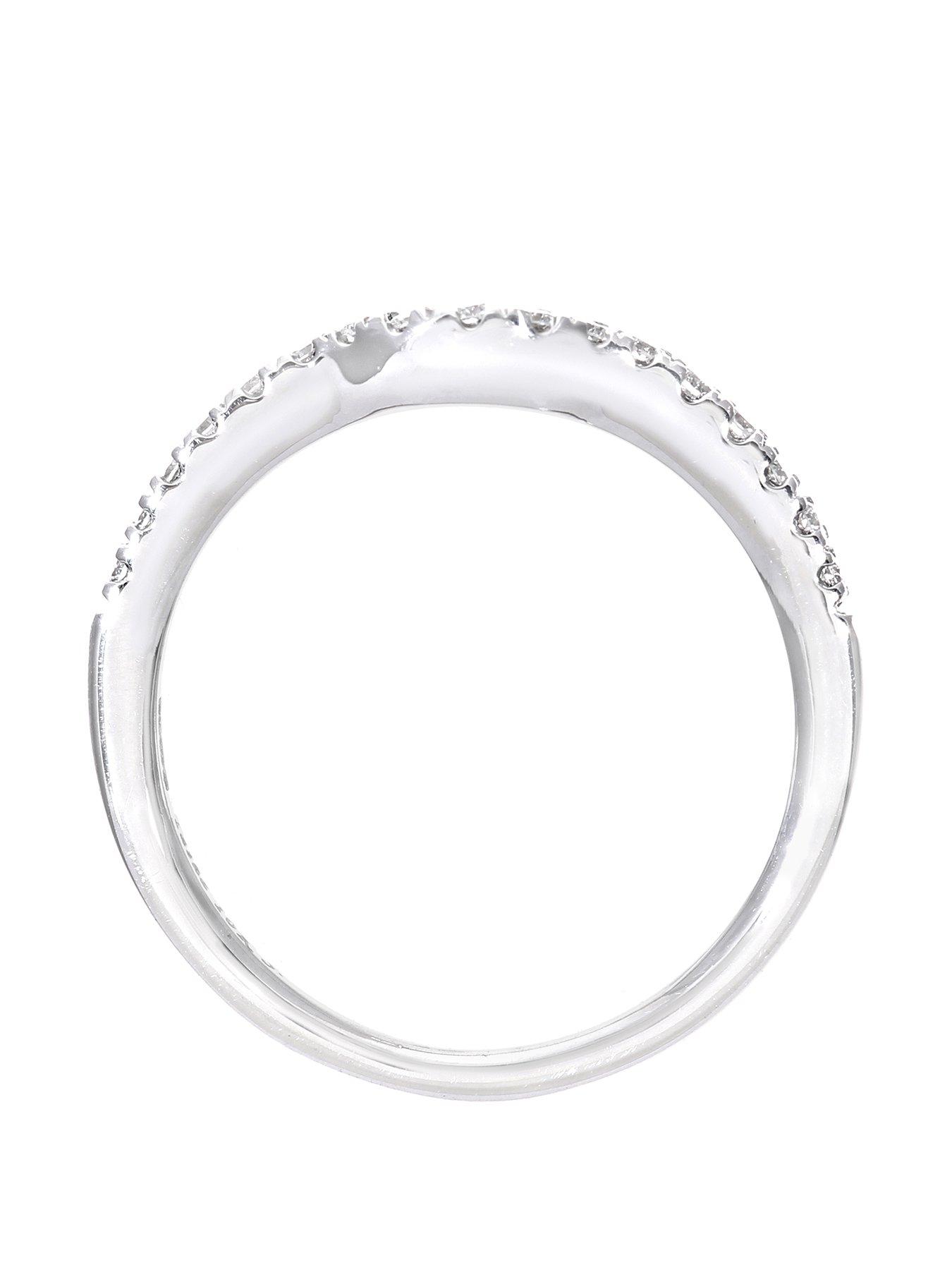 Love DIAMOND 9ct White Gold 20 Point Diamond Shaped Eternity Ring ...