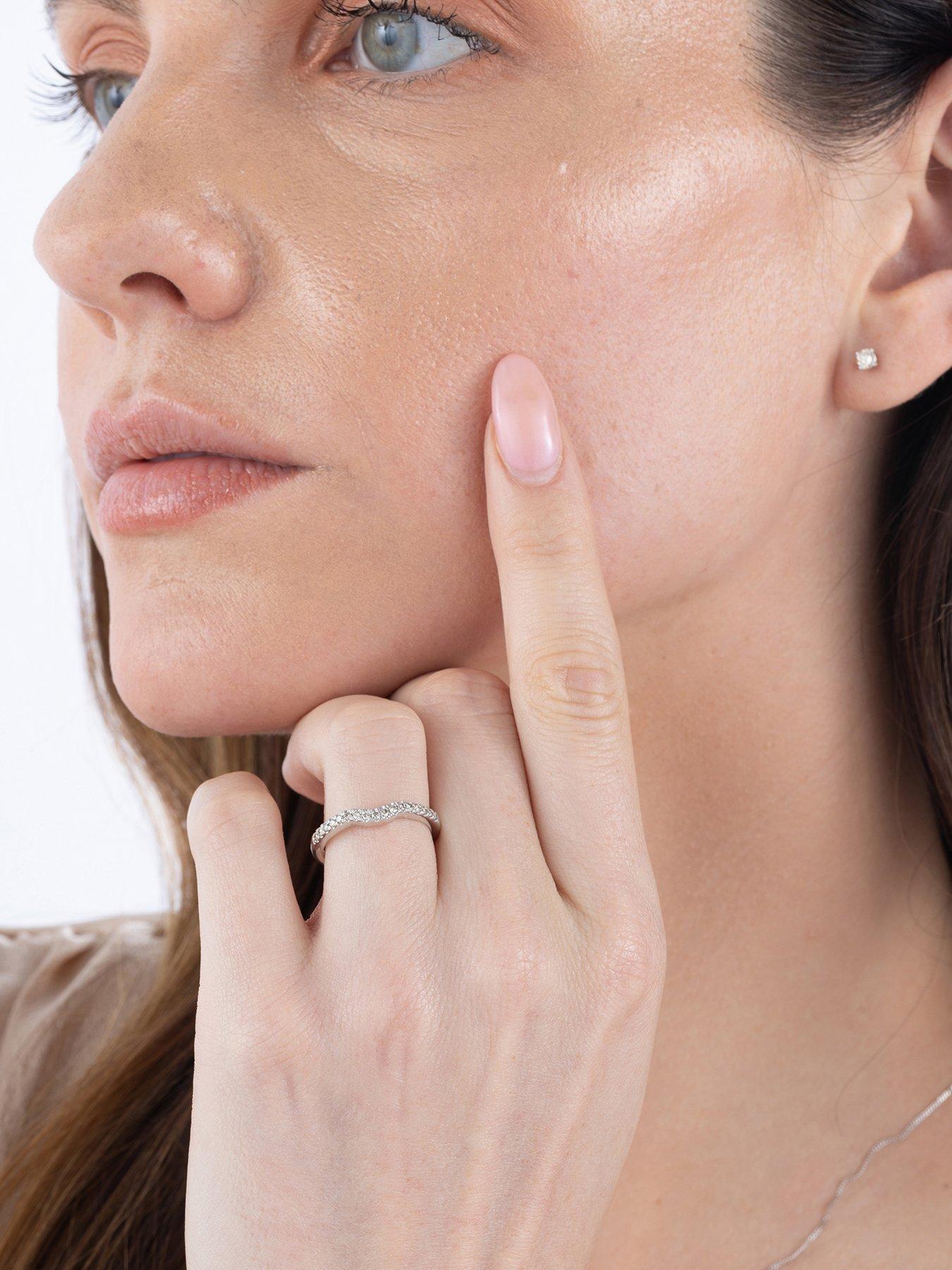 Love DIAMOND 9ct White Gold 20 Point Diamond Shaped Eternity Ring | Very