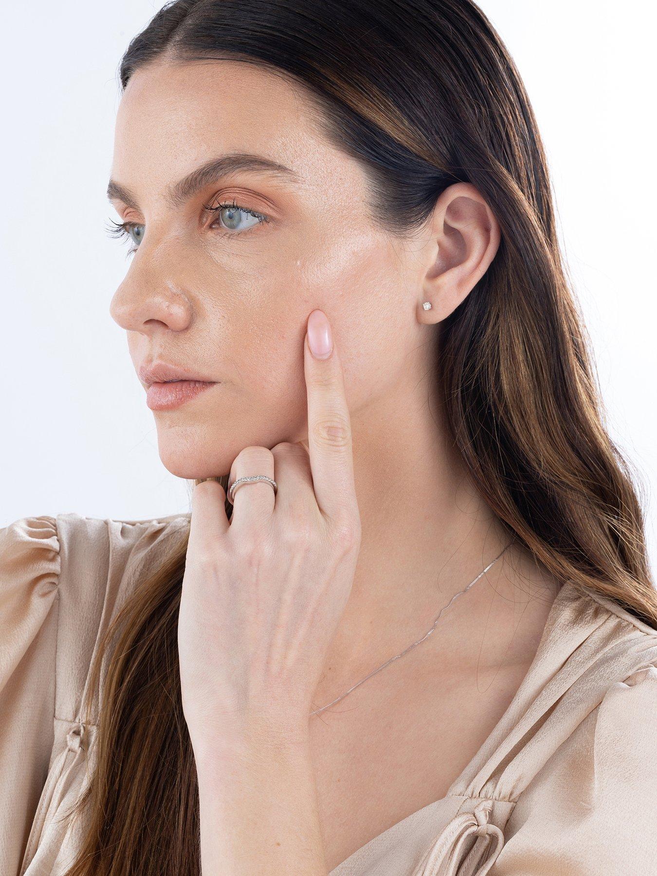 Love DIAMOND 9ct White Gold 20 Point Diamond Shaped Eternity Ring | Very