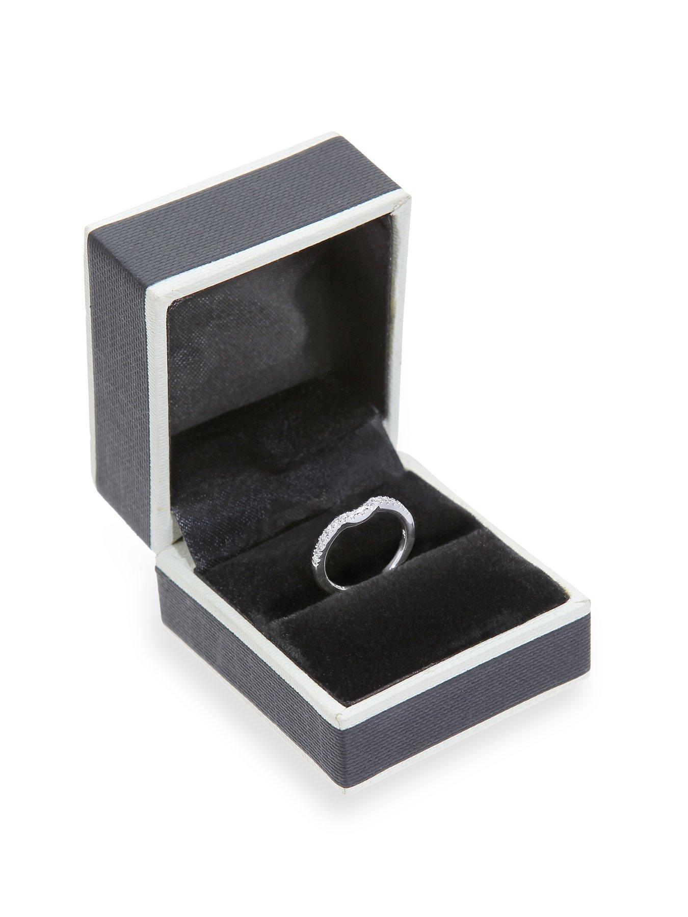 Love DIAMOND 9ct White Gold 20 Point Diamond Shaped Eternity Ring | Very