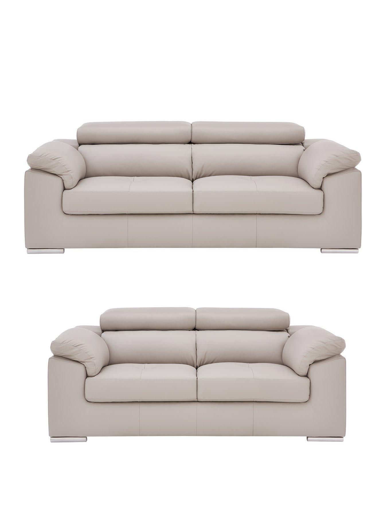 Sofas | Leather | Grey | Two Seater | living room | Leather Sofas ...