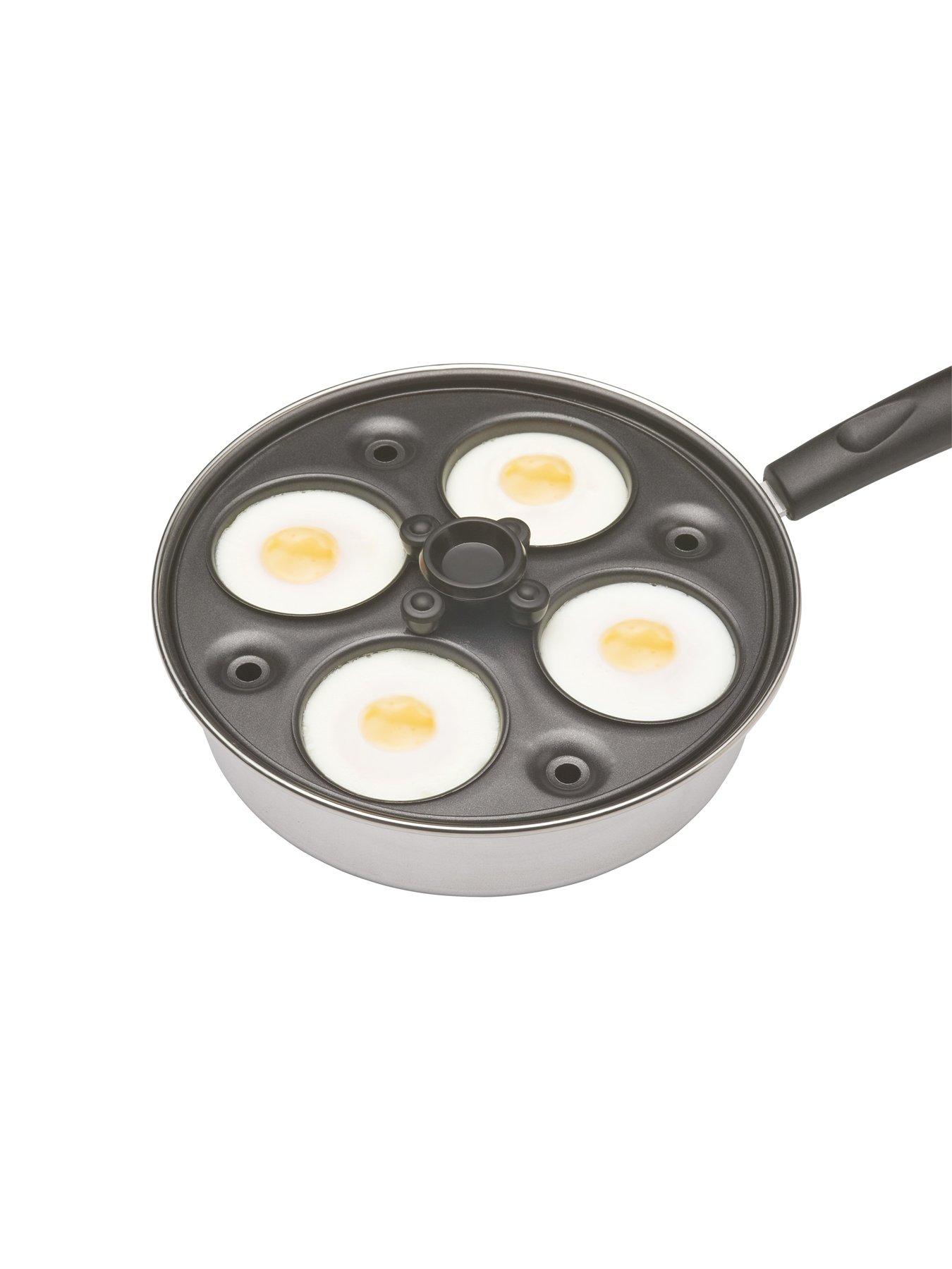 KitchenCraft Carbon Steel Non Stick Induction Safe 4 Cup Egg Poacher 21 cm Very