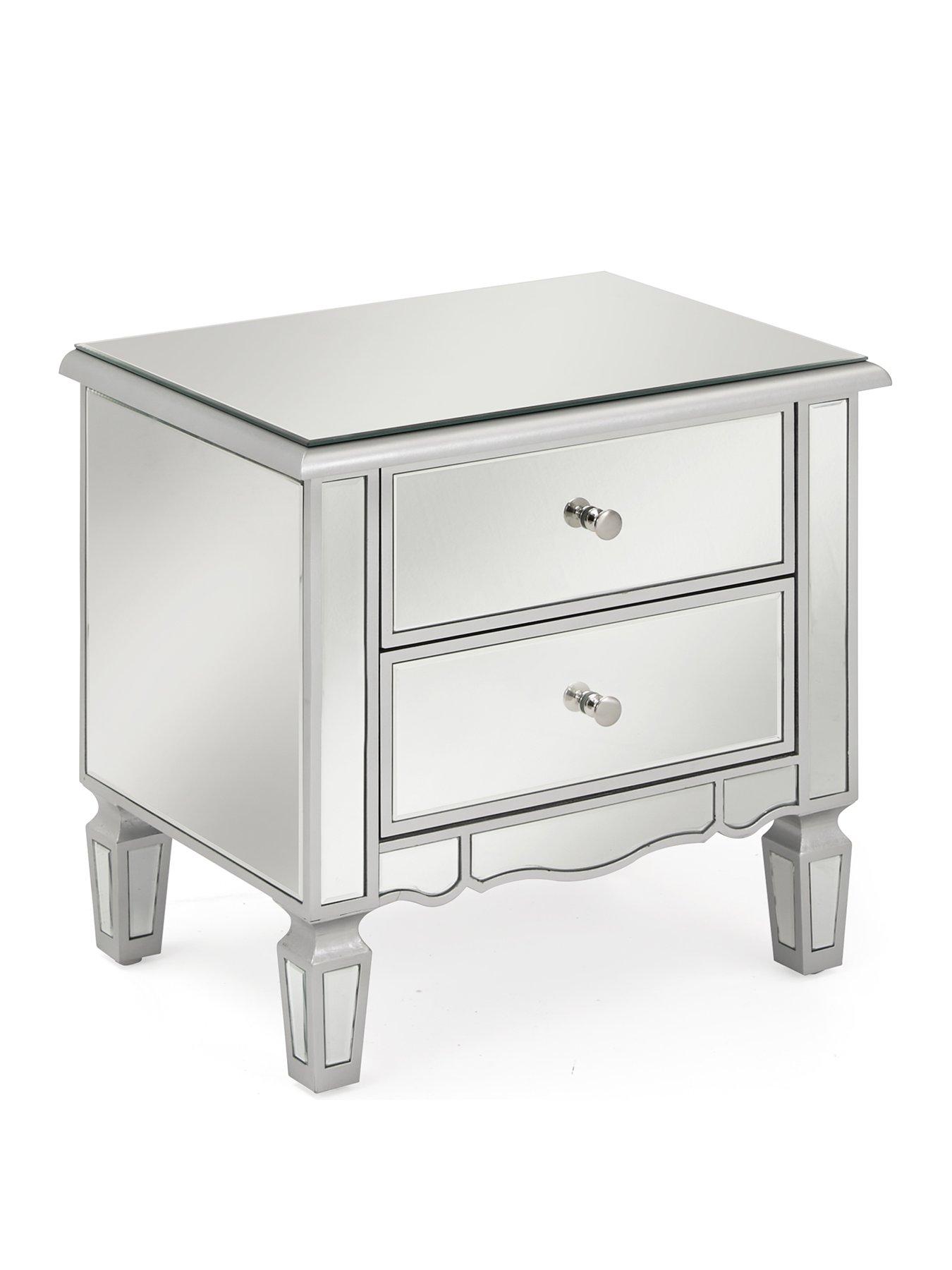 Very Home Mirage 2 Drawer Mirrored Bedside Chest FSC Certified Very