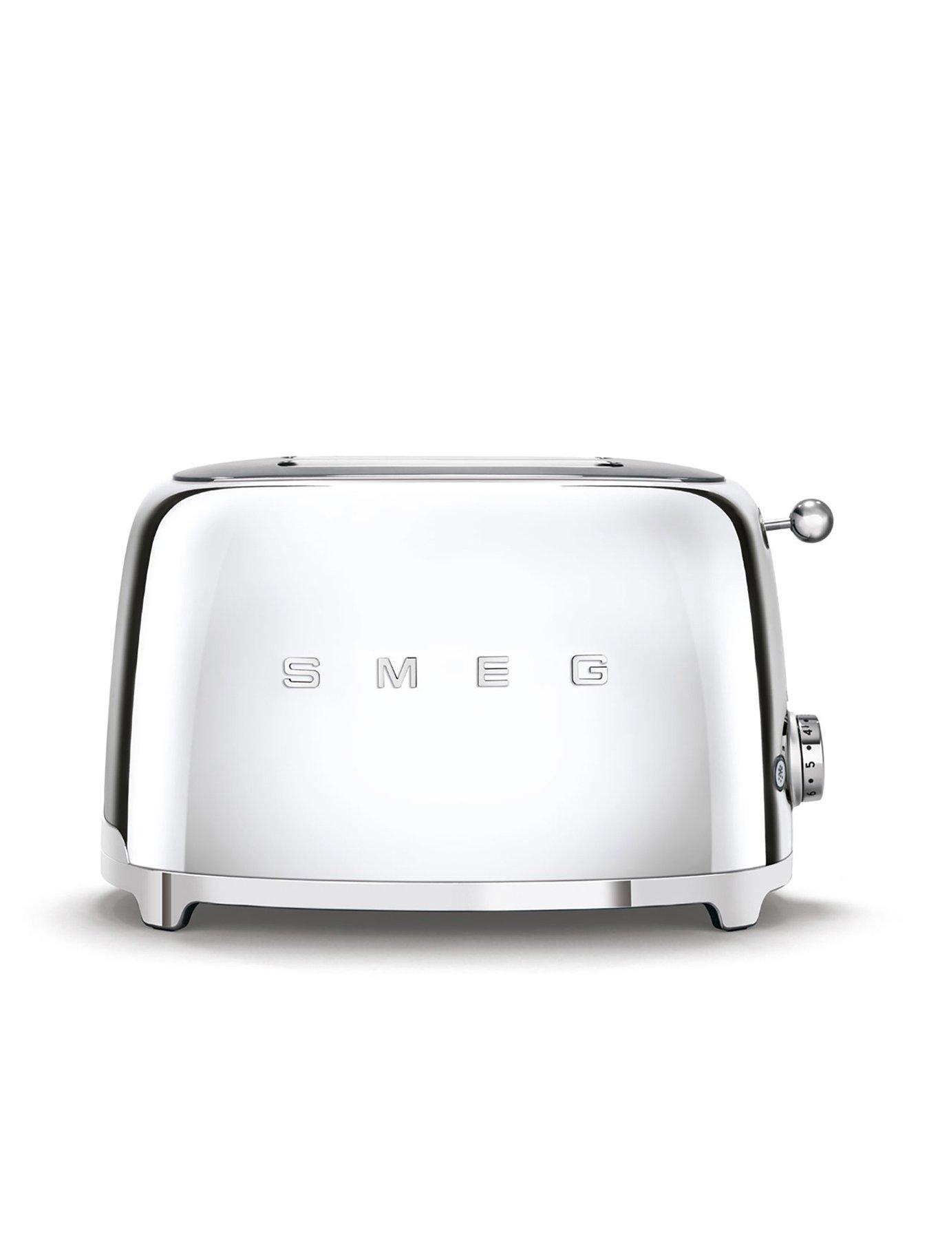 Smeg TSF01 Retro Style 2 Slice Toaster, 950W - Stainless Steel | Very