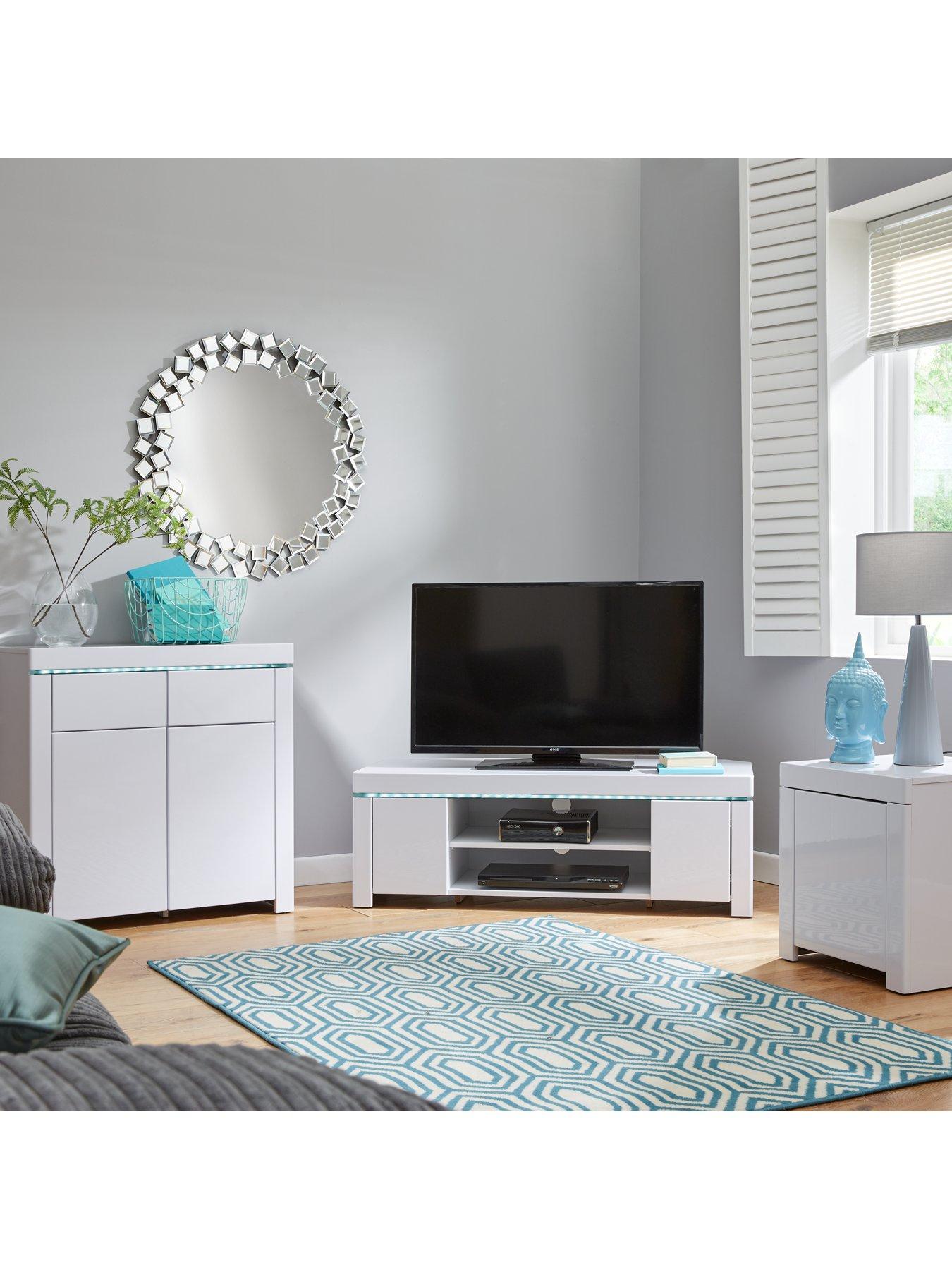 Very Home Atlantic Gloss Corner TV Unit with LED Light fits up to 43 inch TV Very