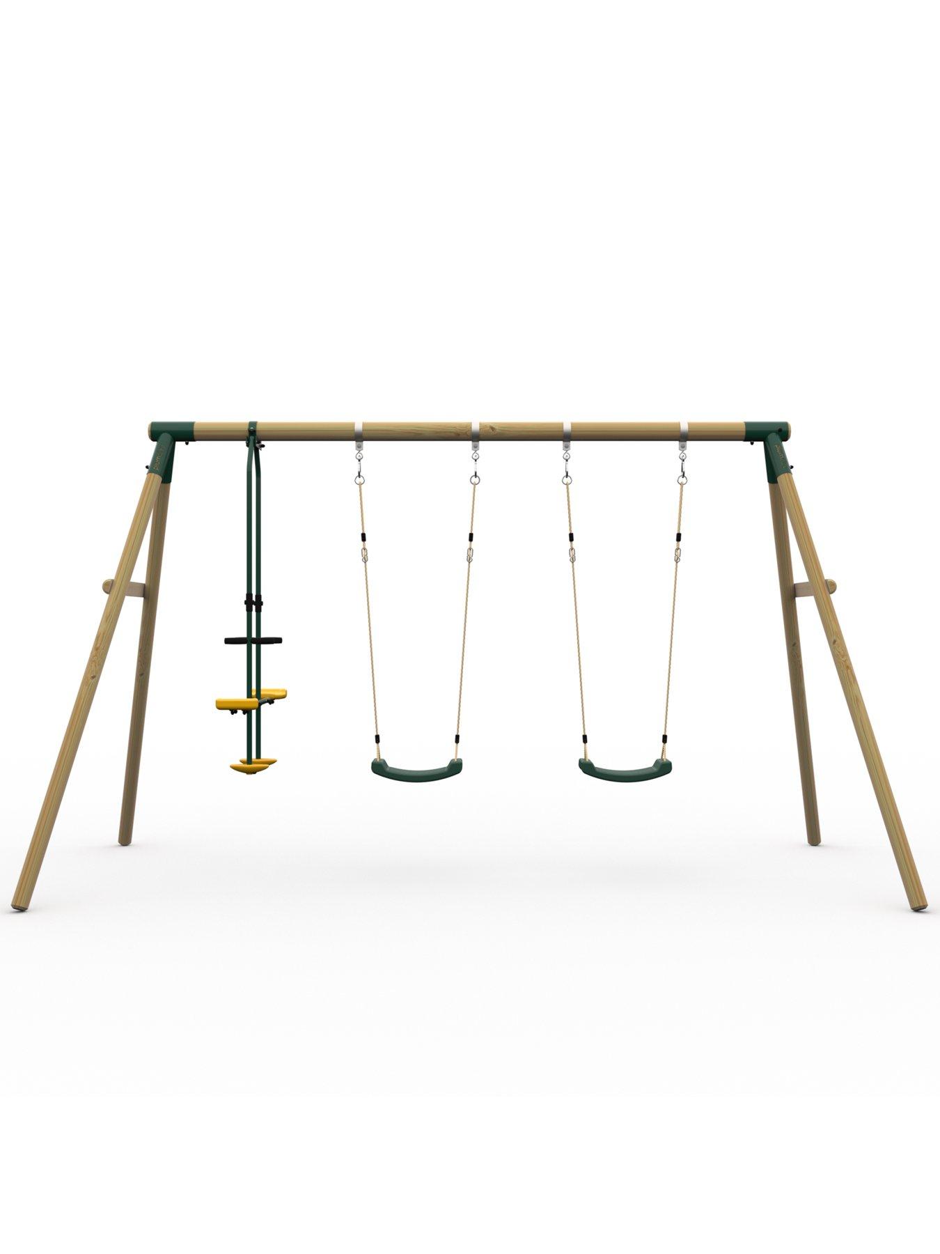 Plum Colobus Wooden Swing Set with Glider | Very