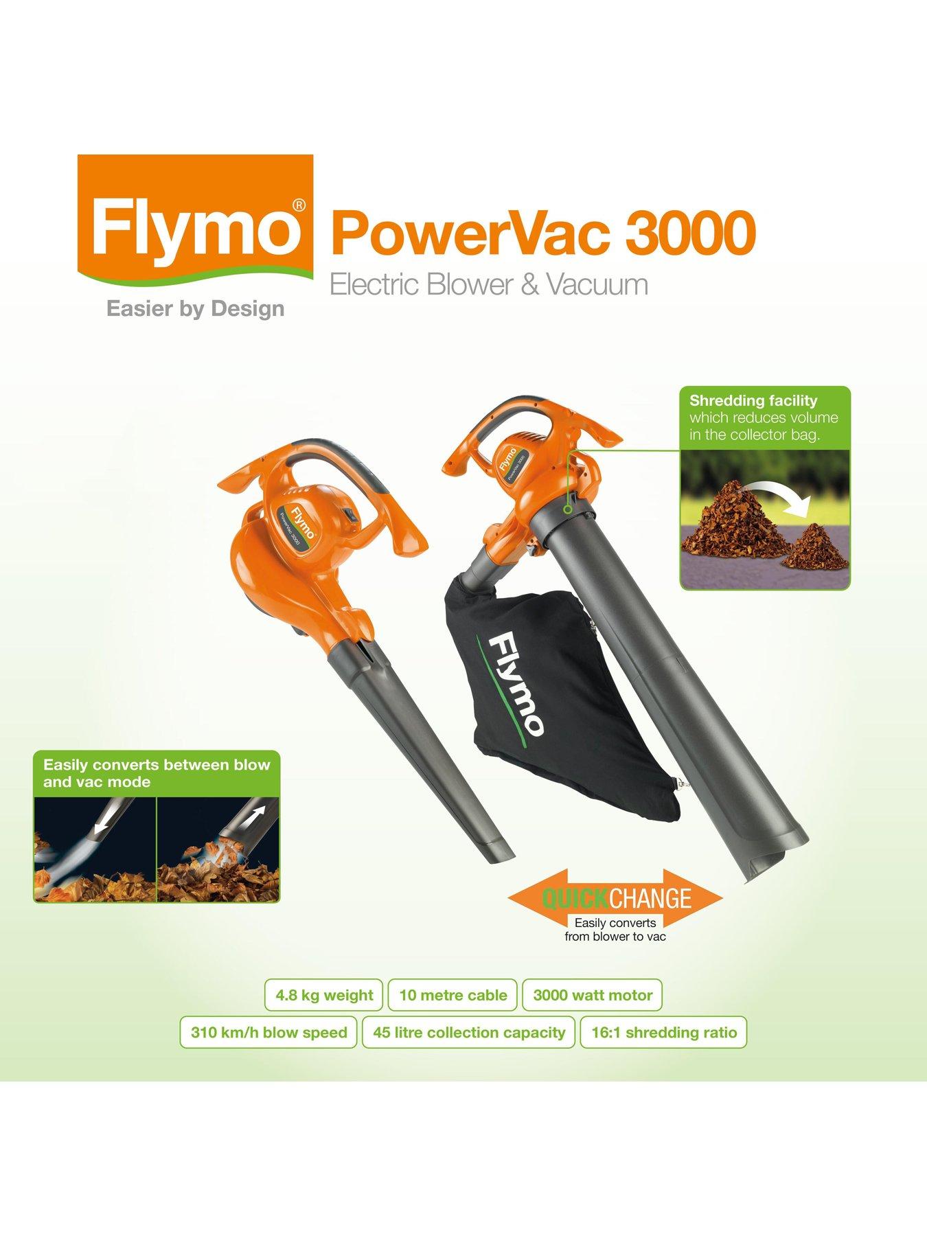 Flymo PowerVac 3000 2-in-1 Corded Garden Blower Vacuum | Very.co.uk