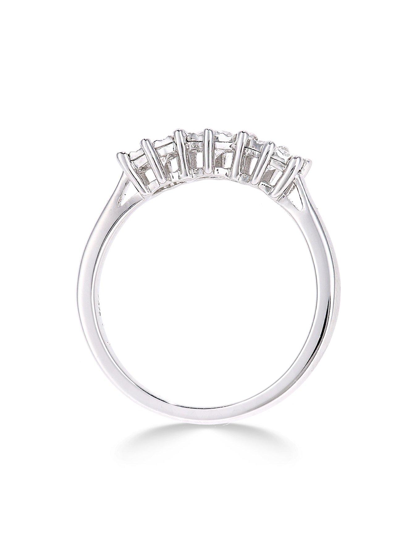 Love DIAMOND 9ct white gold 50 point diamond trilogy ring | very.co.uk