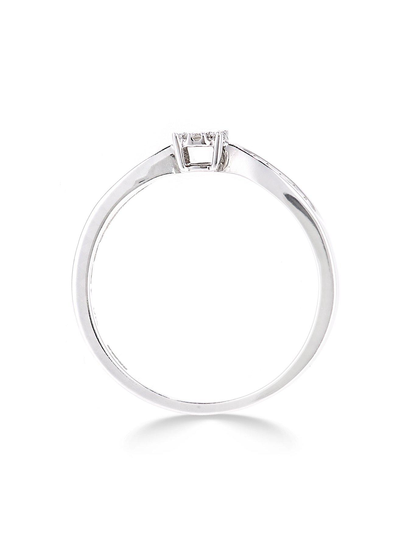 Love DIAMOND 9ct white gold 10 point diamond cluster ring | Very