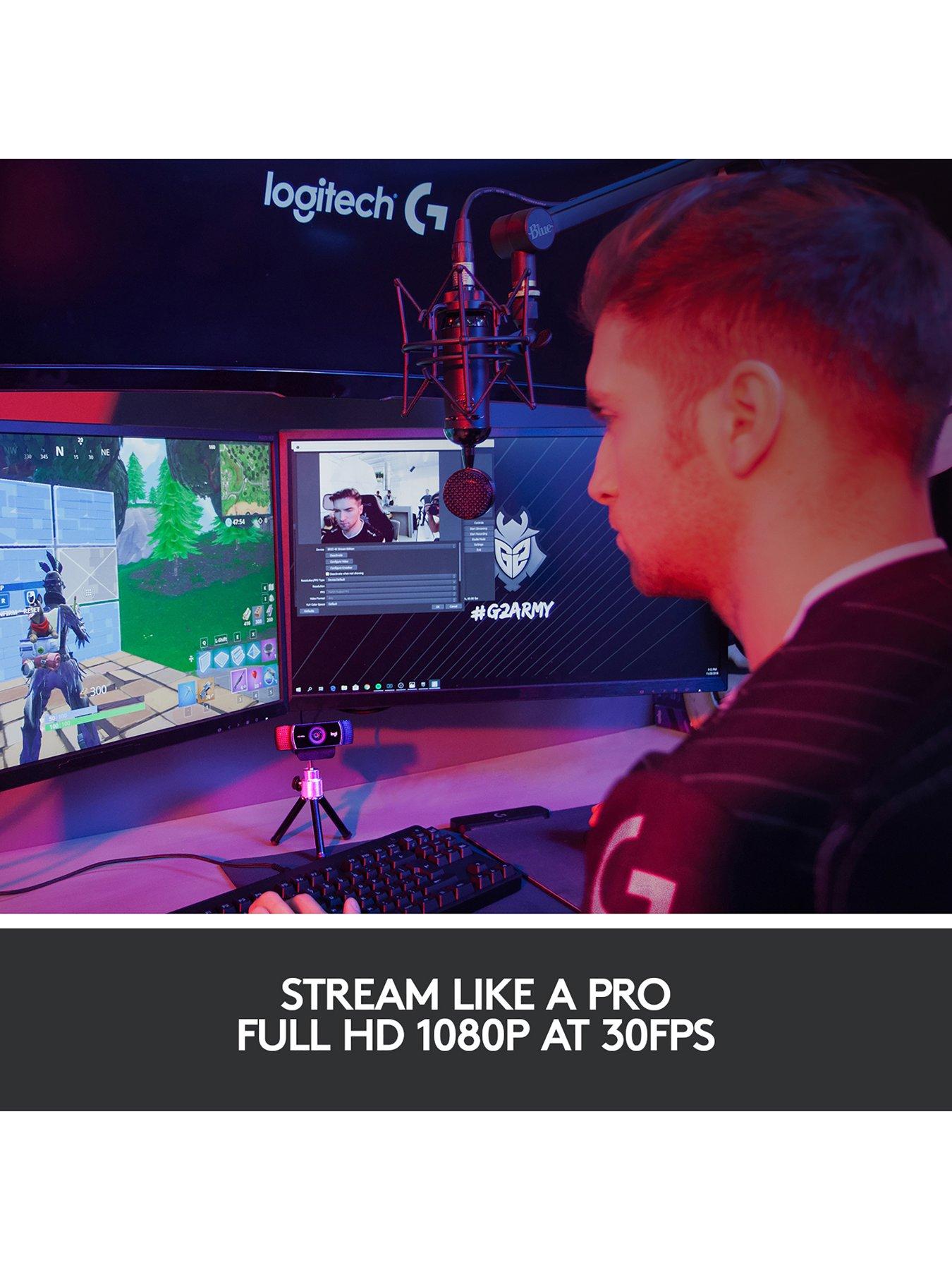 Logitech C922 Pro Stream Webcam with Microphone, Full HD 1080p at 30fps ...