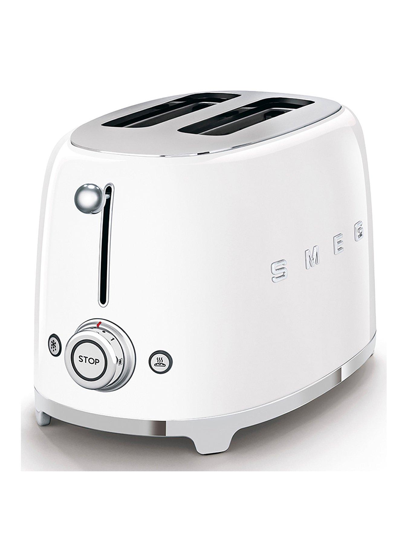 Smeg TSF01 Retro Style 2 Slice Toaster, 950W - White | very.co.uk
