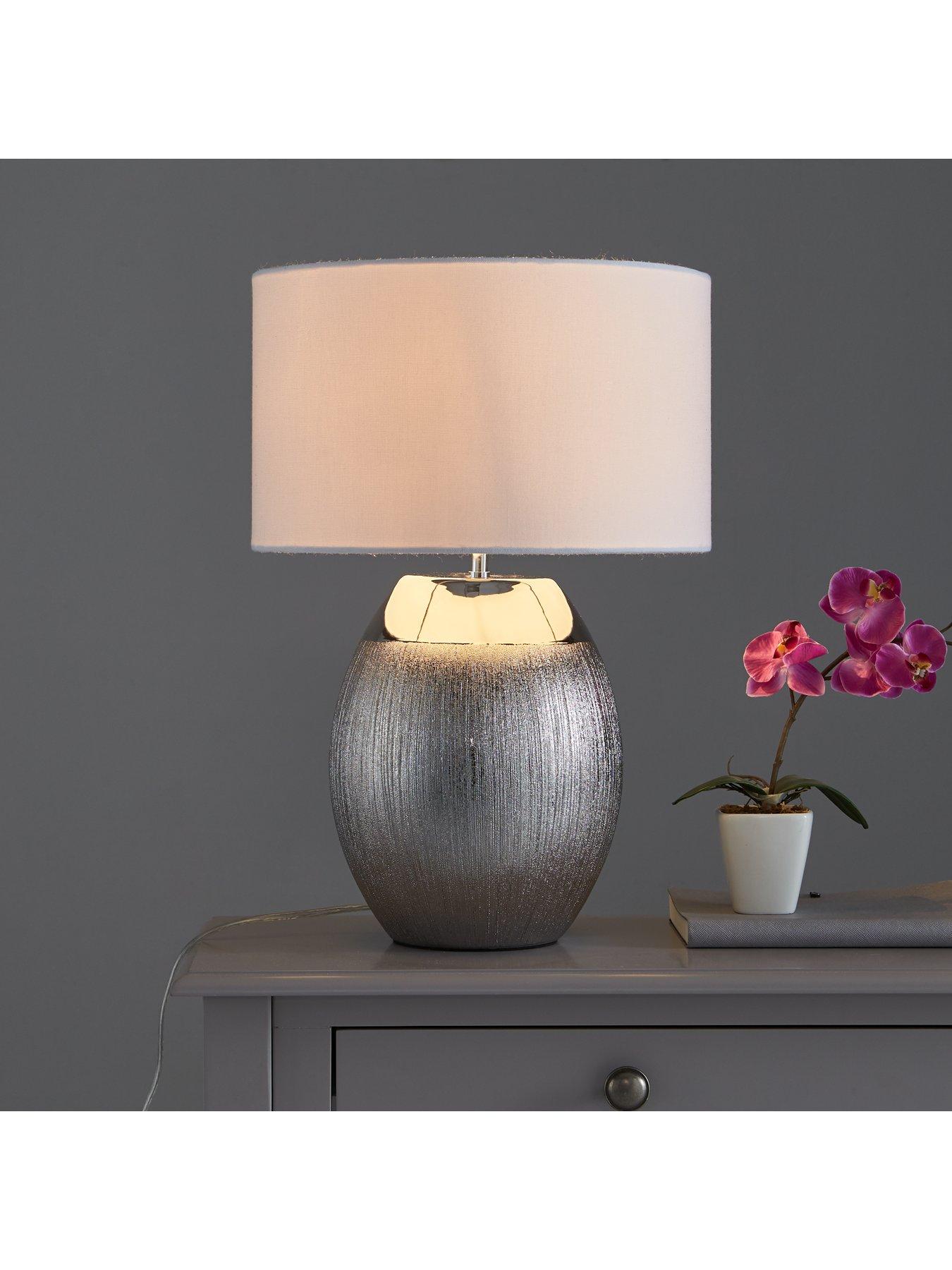 Silver Glitter Table Lamp | Very