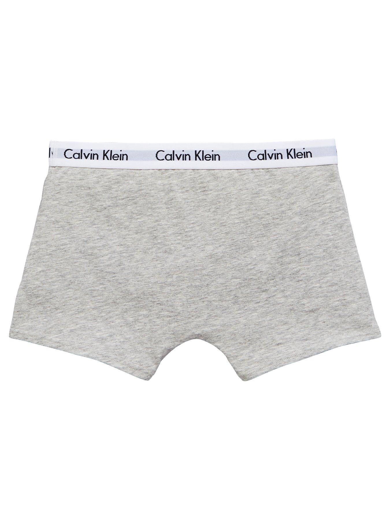 Calvin Klein Boys 2 Pack Trunks - White/Grey | Very