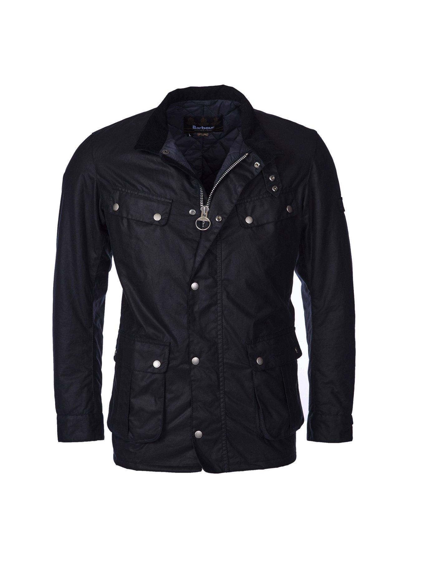Barbour International Duke Tailored Fit Wax Jacket Navy Very