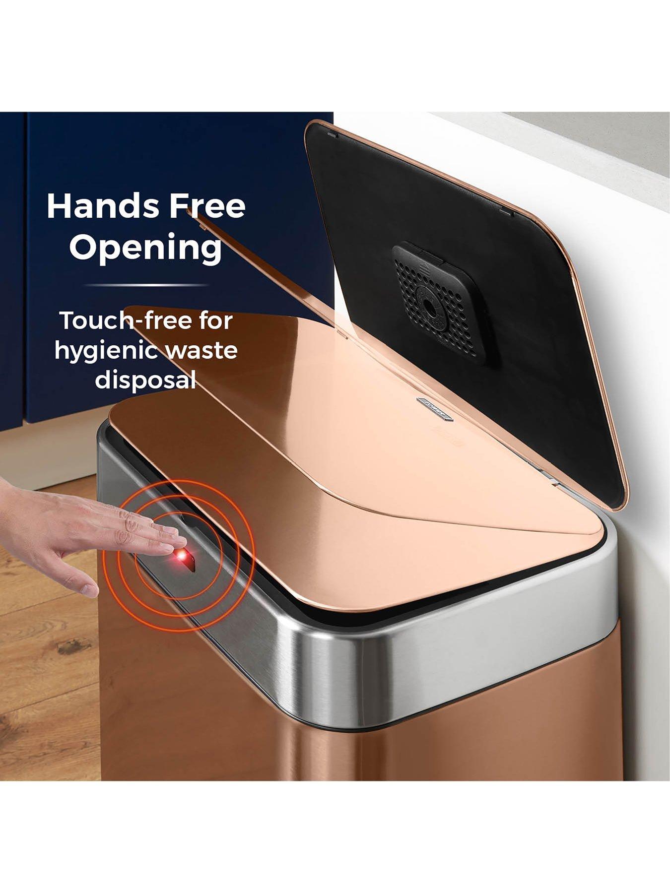 Tower 75-Litre Rectangular Sensor Bin – Copper | Very