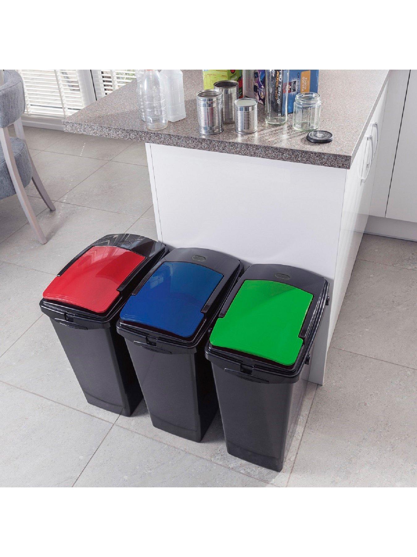 Addis Set of Three 40-Litre Recycling Utility Bins | very.co.uk