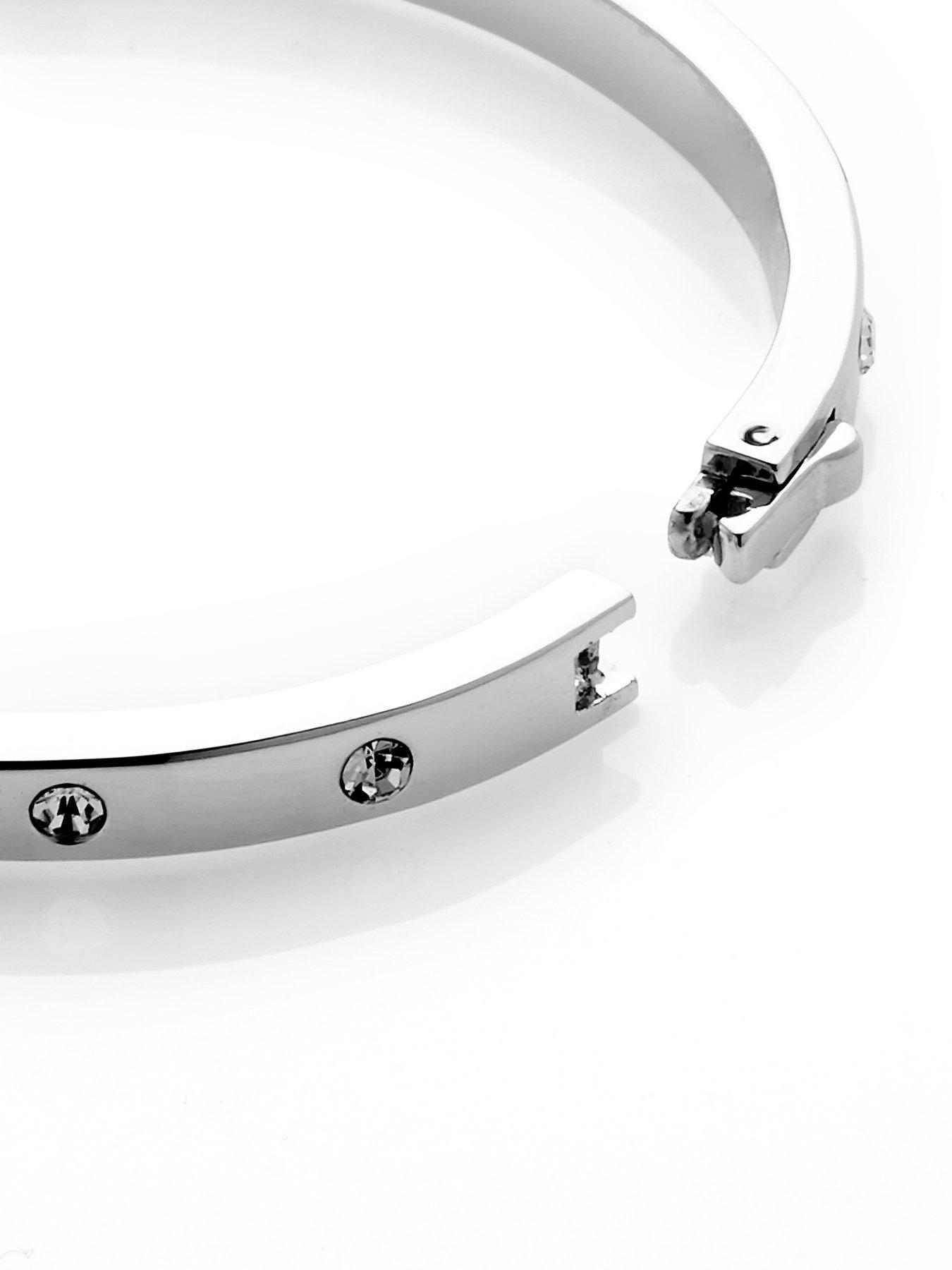 Kate Spade New York Set In Stone Crystal Hinged Bangle - Silver | Very