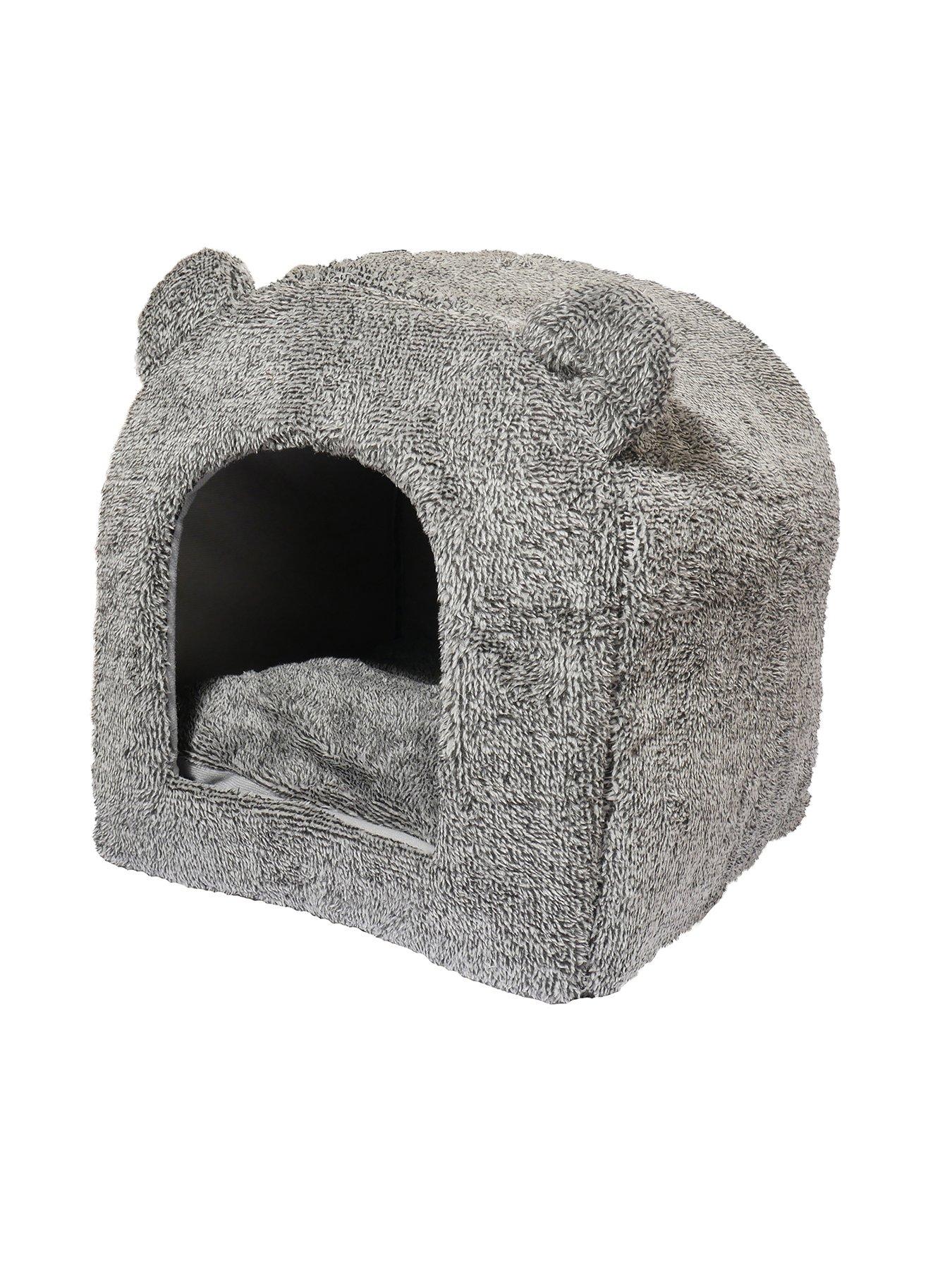 Rosewood Grey Teddy Bear Cat Bed | Very