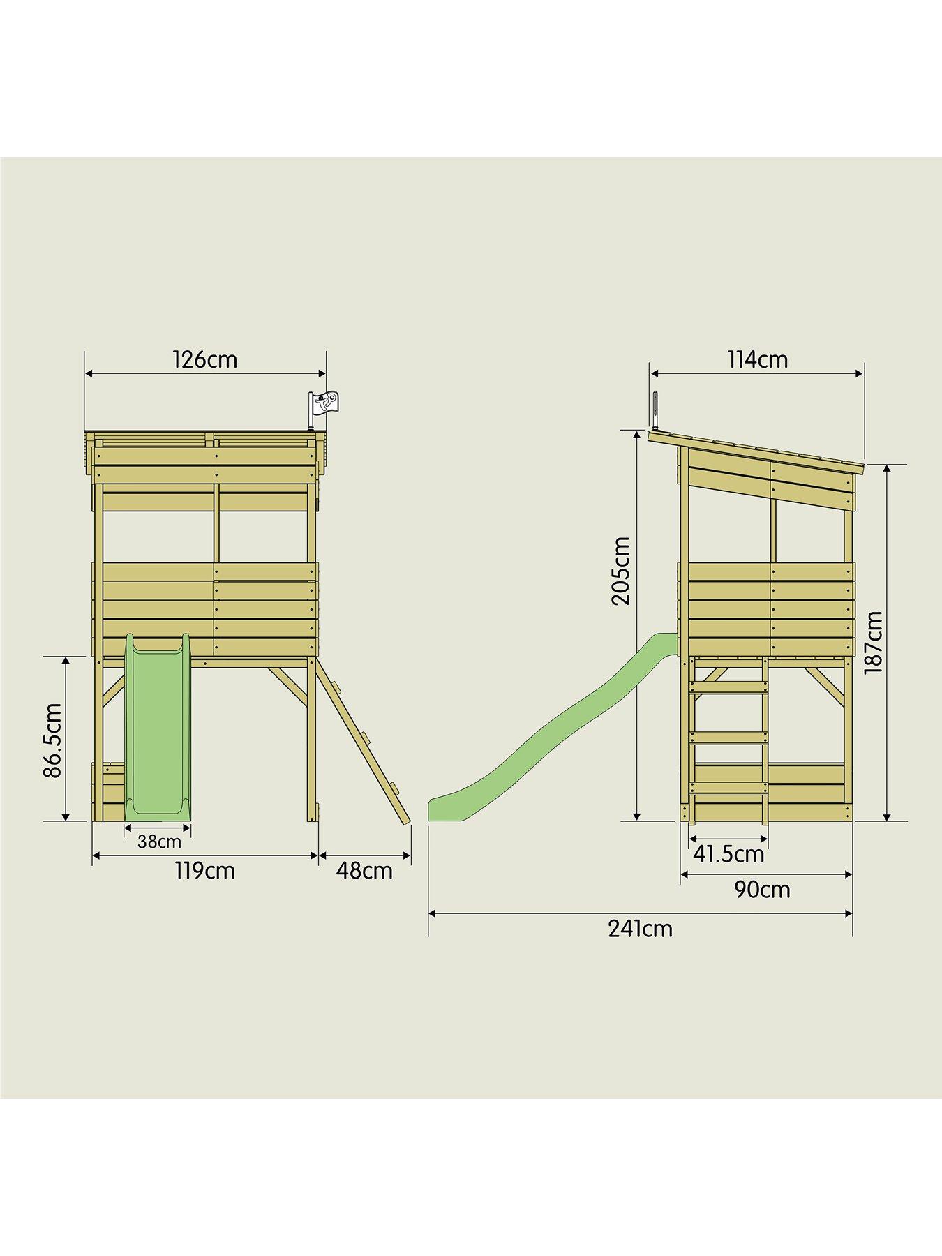 TP Tree Tops Wooden Playhouse with Slide | Very