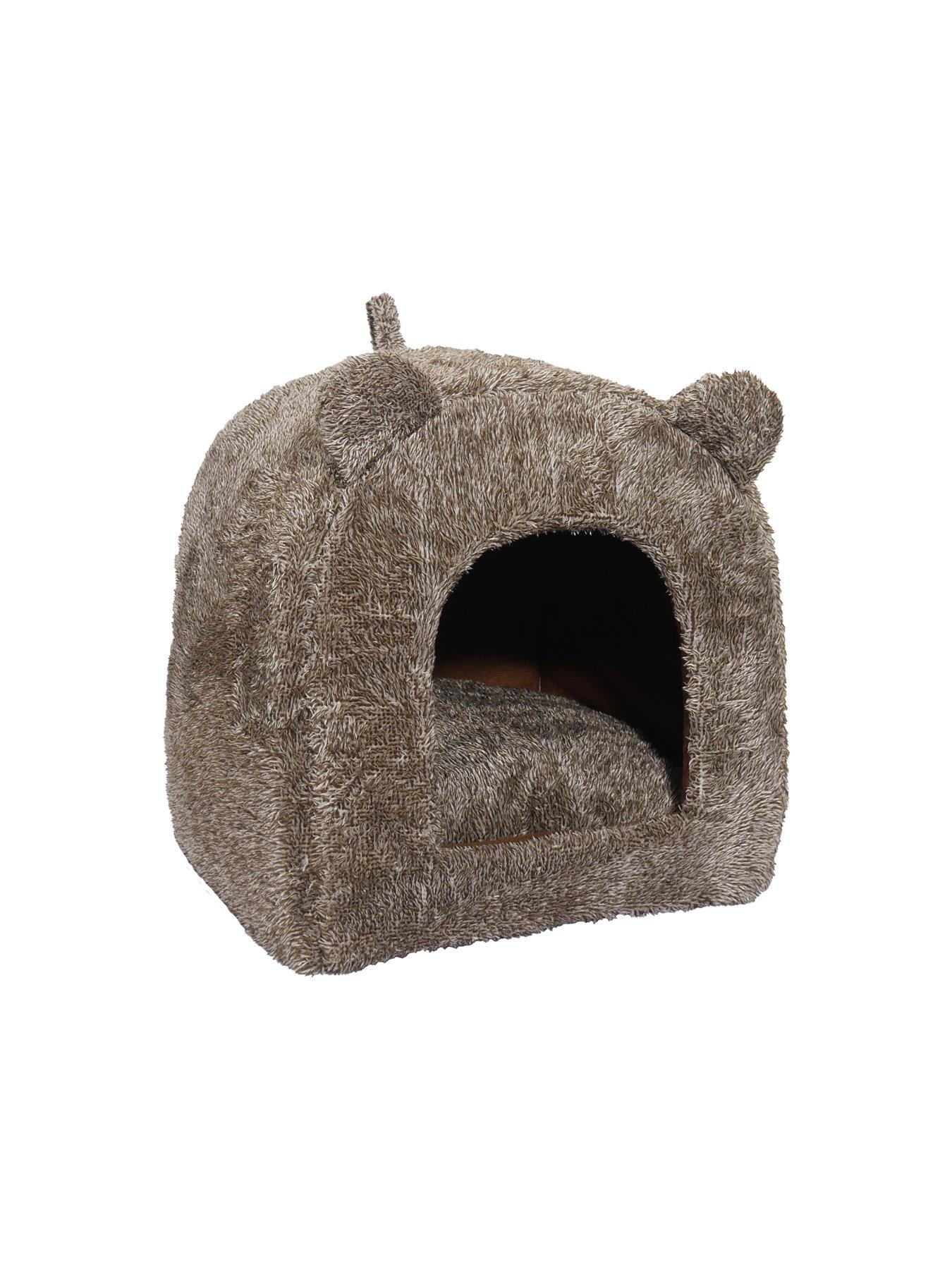 Rosewood Brown Teddy Bear Cat Bed | Very