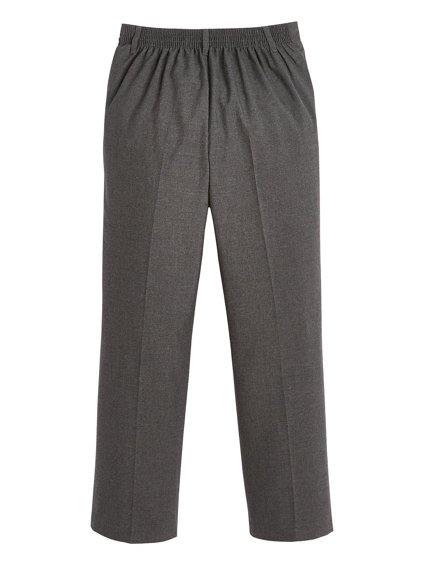 Boys 2 Pack Pull On School Trousers Grey